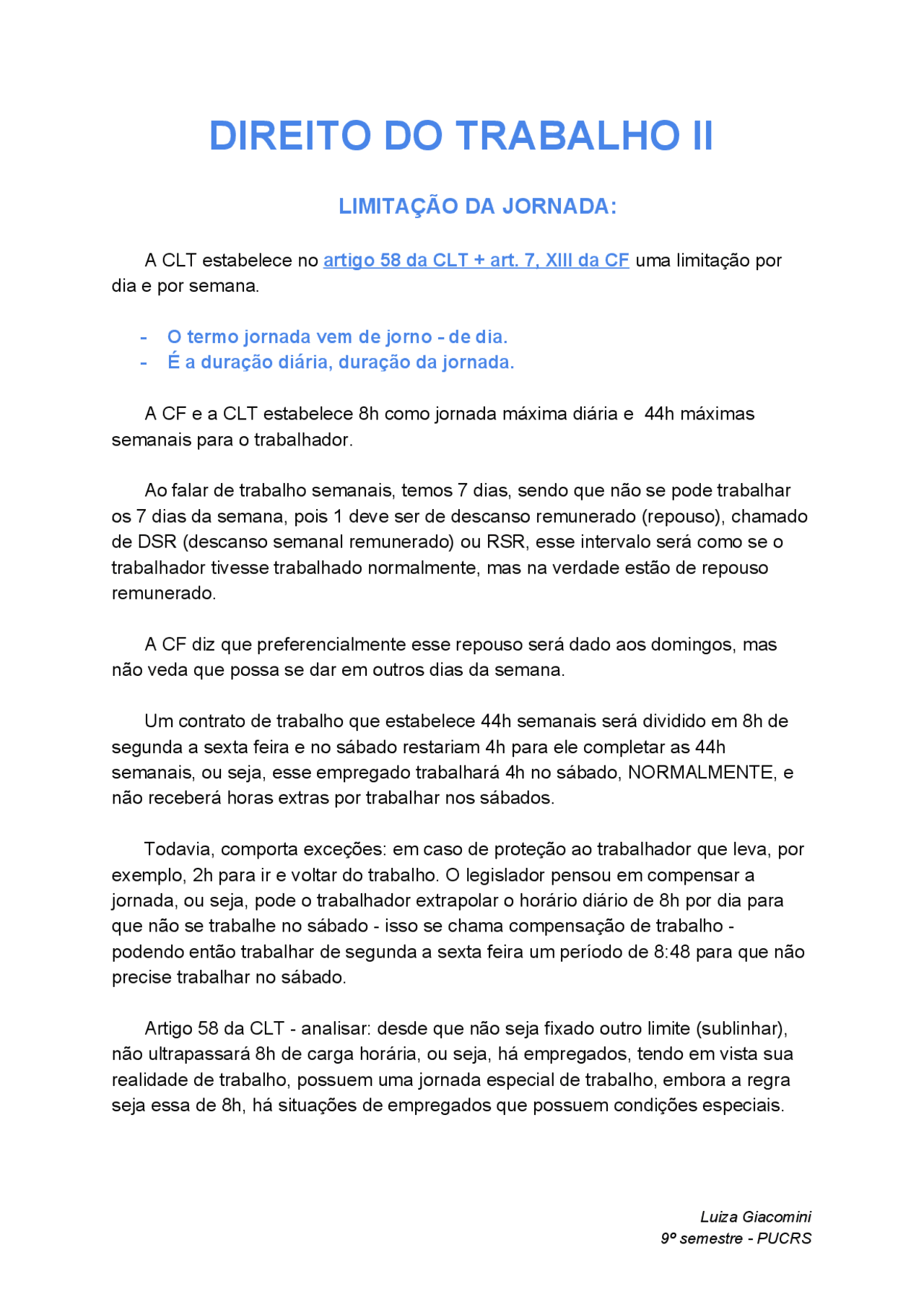 Direito Do Trabalho Ii Resumão Da Cadeira Docsity