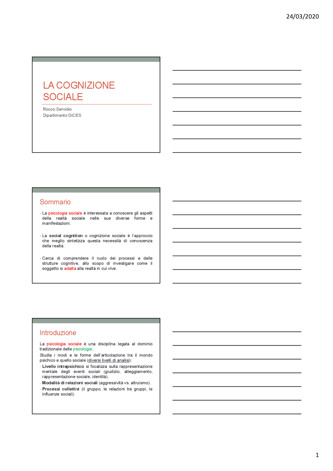 La Cognizione Sociale Docsity