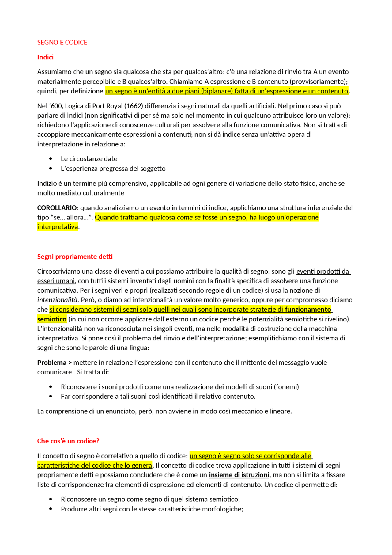 Riassunti Di Elementi Di Semiotica Di Gensini Docsity