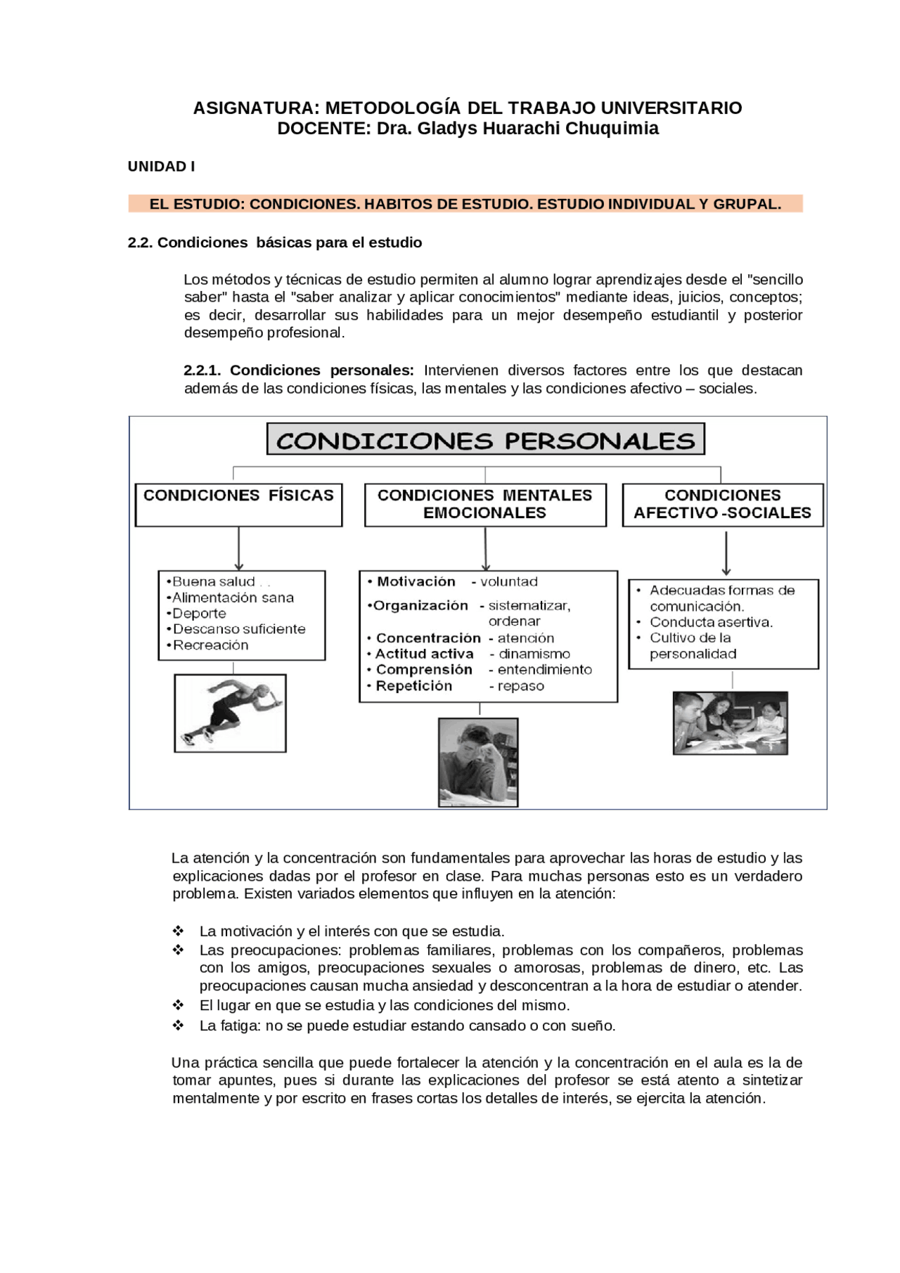Condiciones básicas para el estudio | Resúmenes de Metodología de Investigación - Docsity