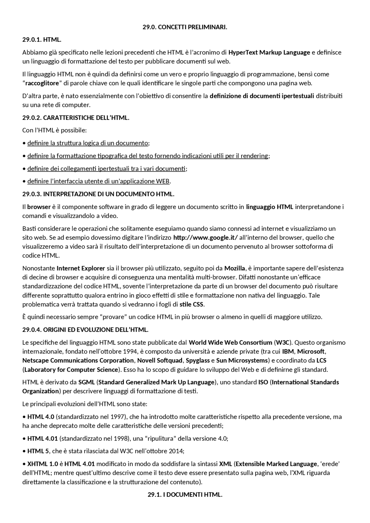 Programmazione HTML - struttura e sintassi - Docsity