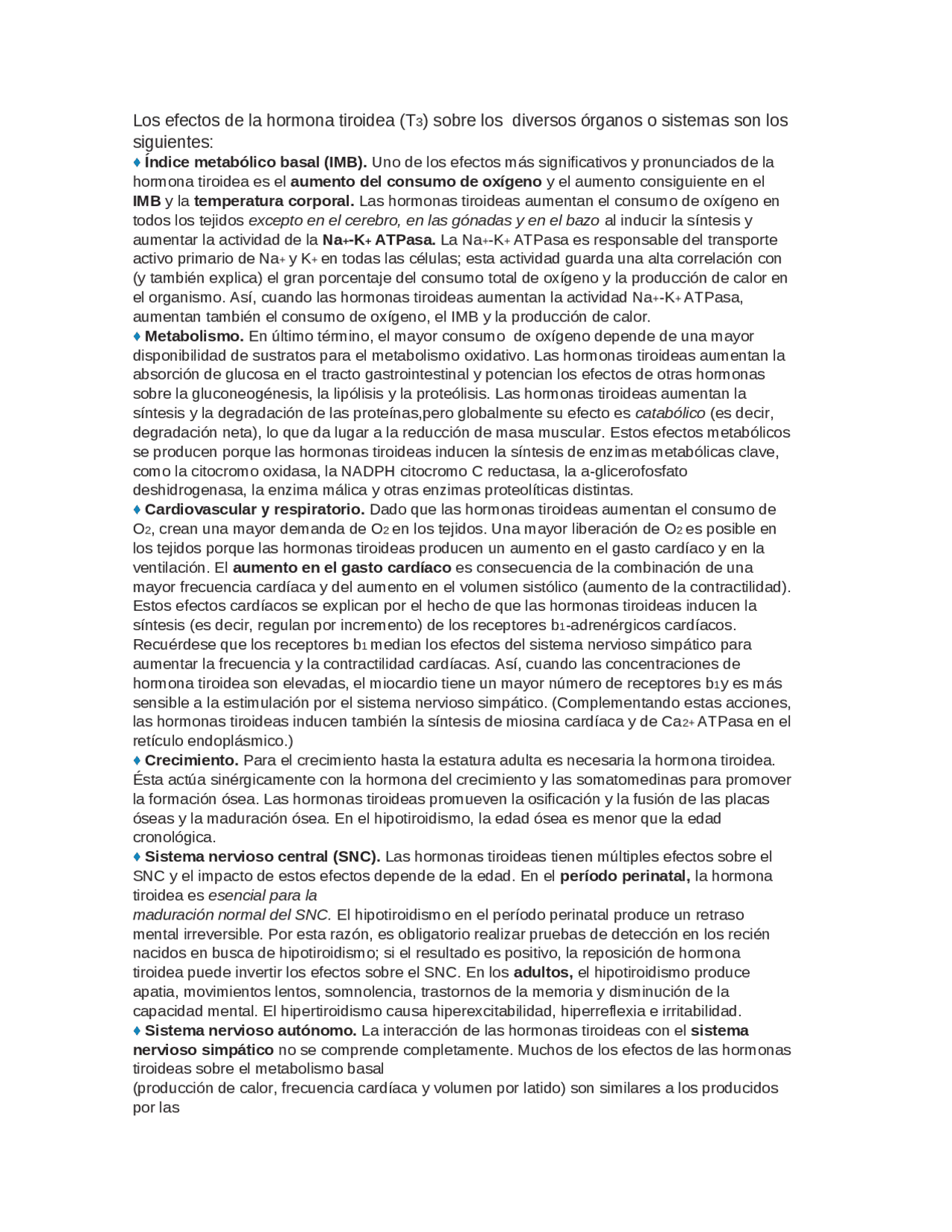 Los Efectos De Las Hormonas Tiroideas Docsity
