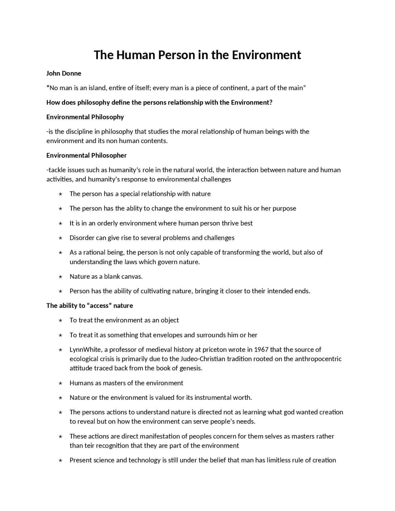 Philosophy The Human Person In The Environment Handouts Lecture Philosophy The Human Person In The Environment Handouts Lecture
