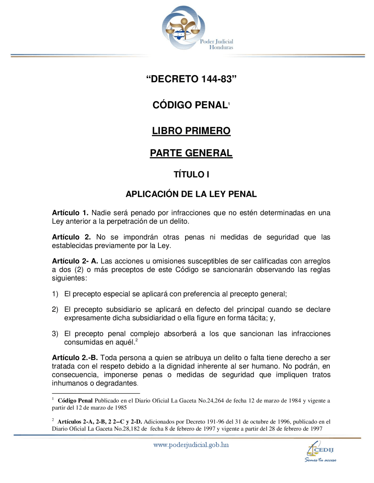CÓDIGO PENAL DE HONDURAS - Docsity