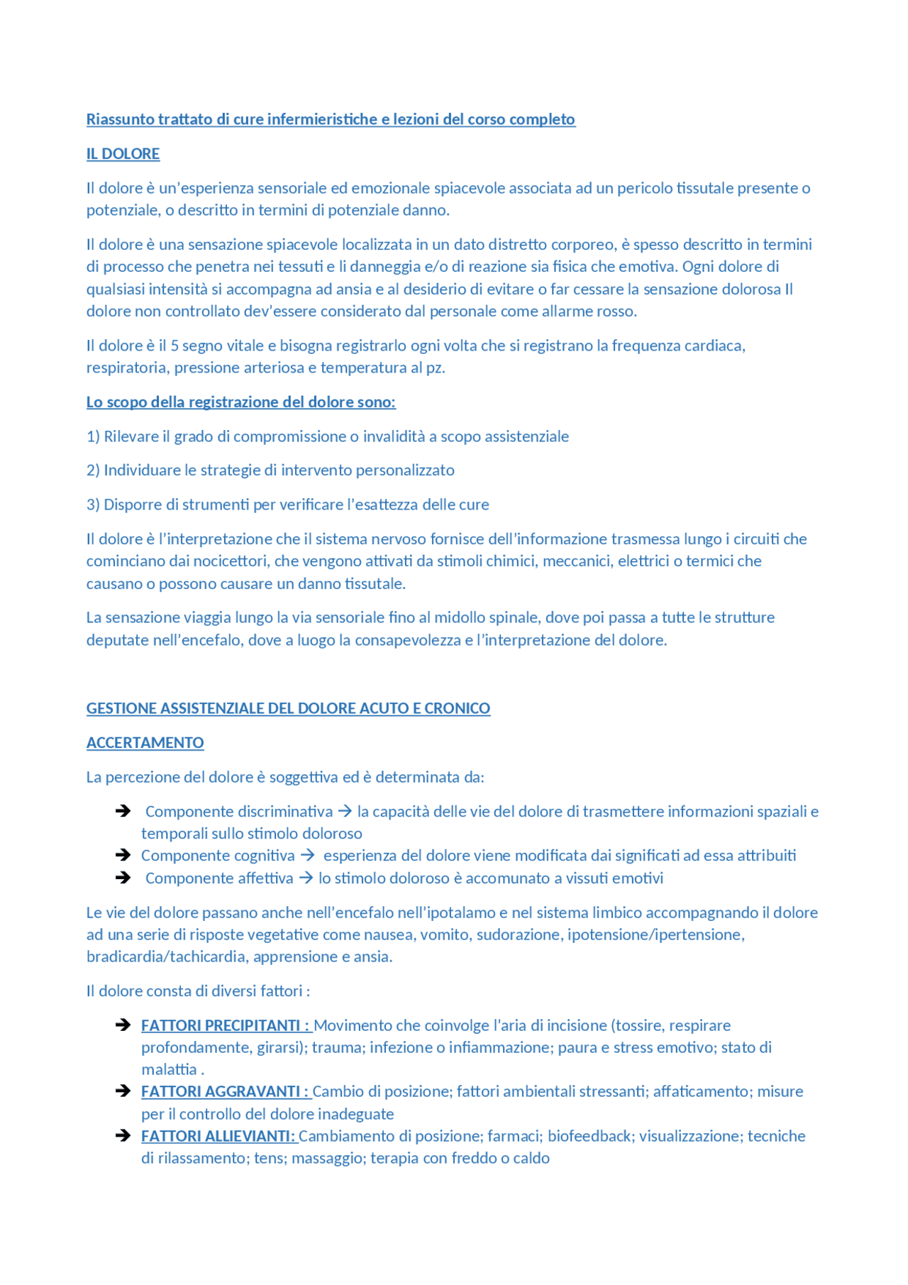 Riassunto Libro Di Scienze Infermieristiche Docsity