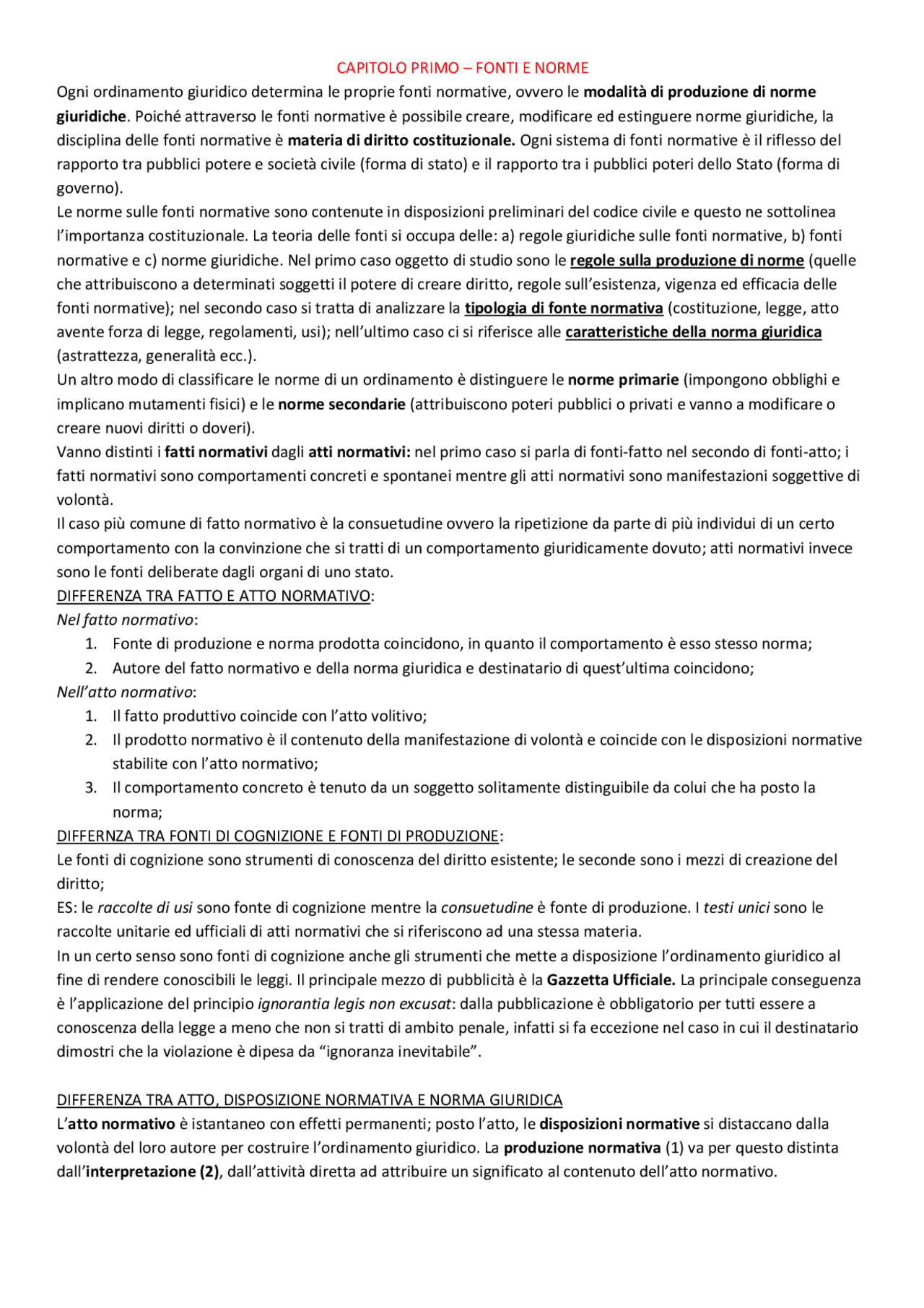 Fonti Normative Concetti Generali Docsity