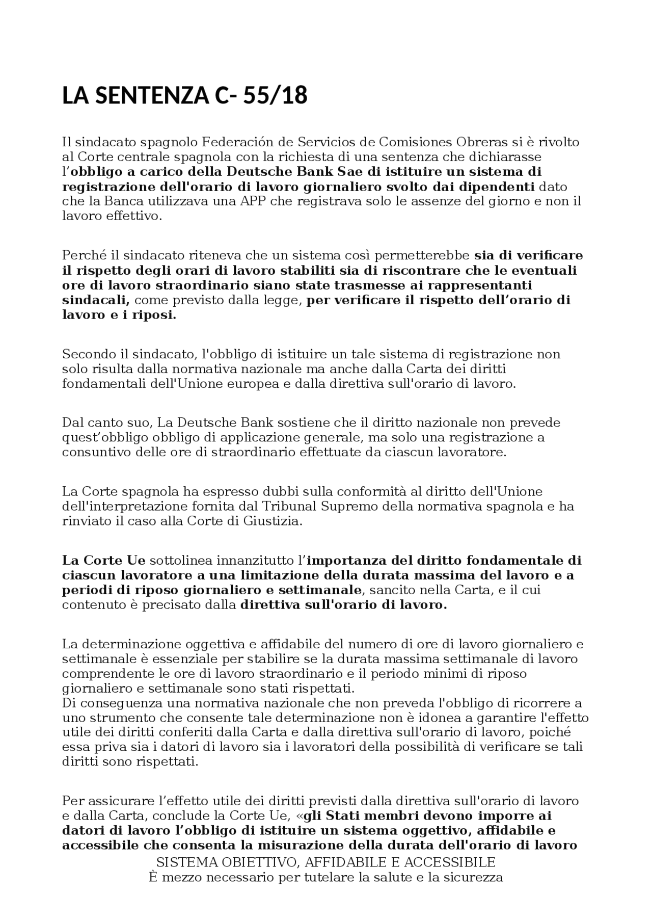 Sentenza Della Corte Di Giustizia Dellue C 5518 Docsity