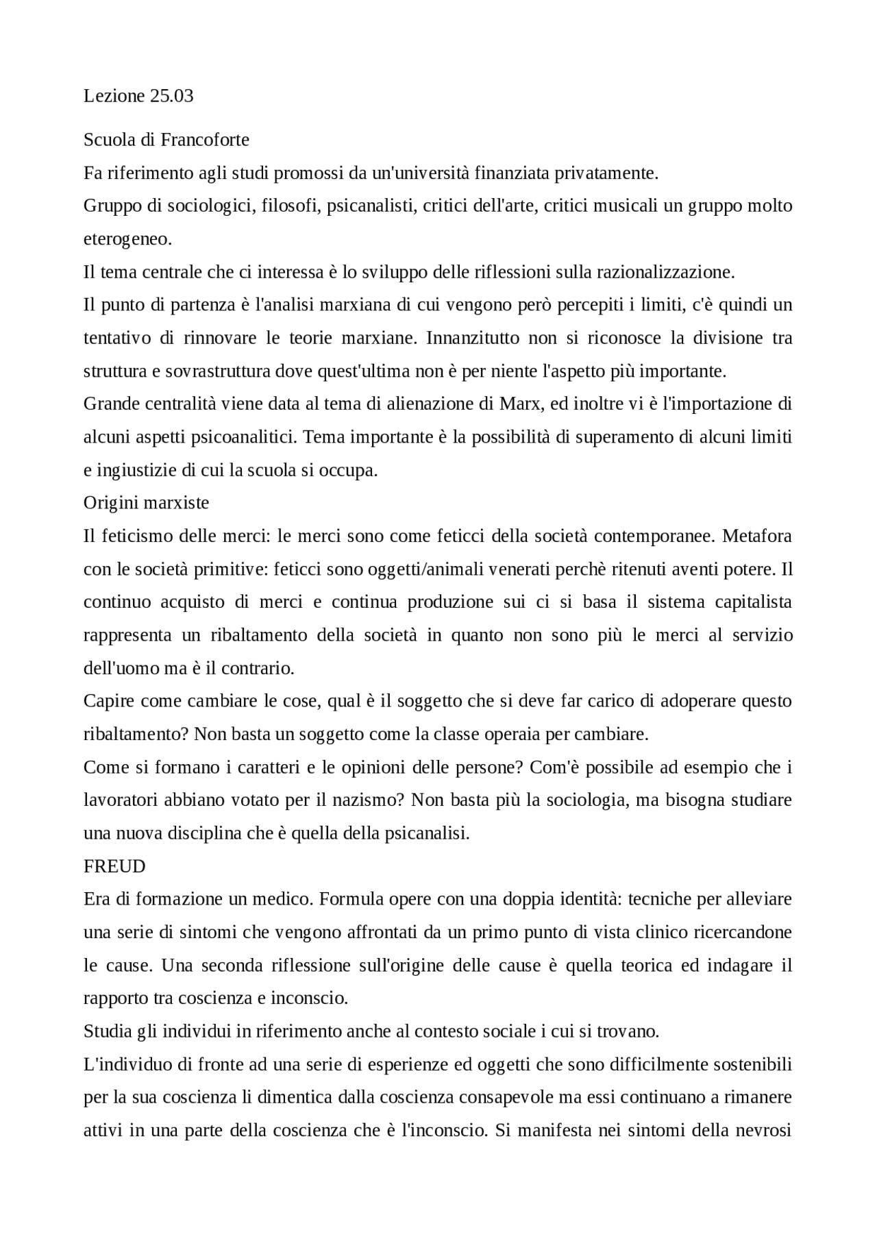 Scuola Di Francoforte Docsity