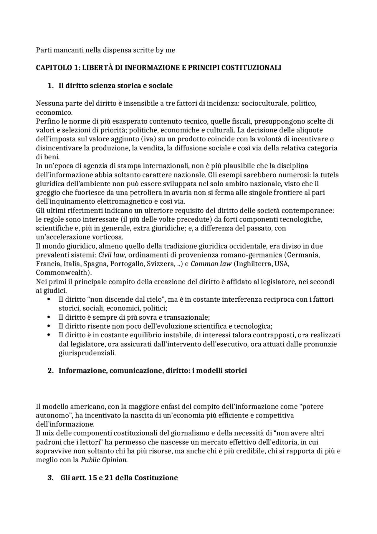 Diritto Appunti Lezione Docsity
