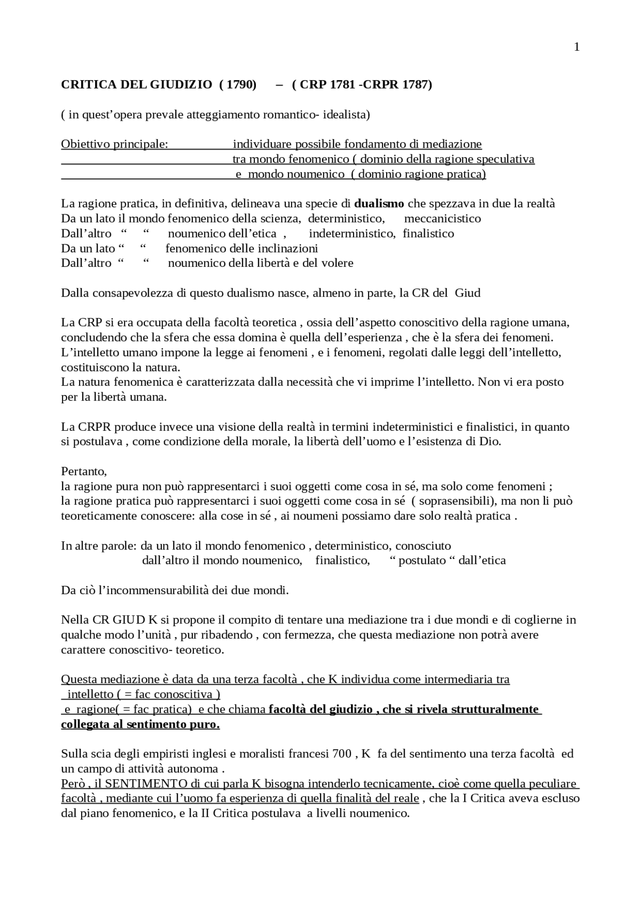 Kant Filosofia Liceo Classico Docsity