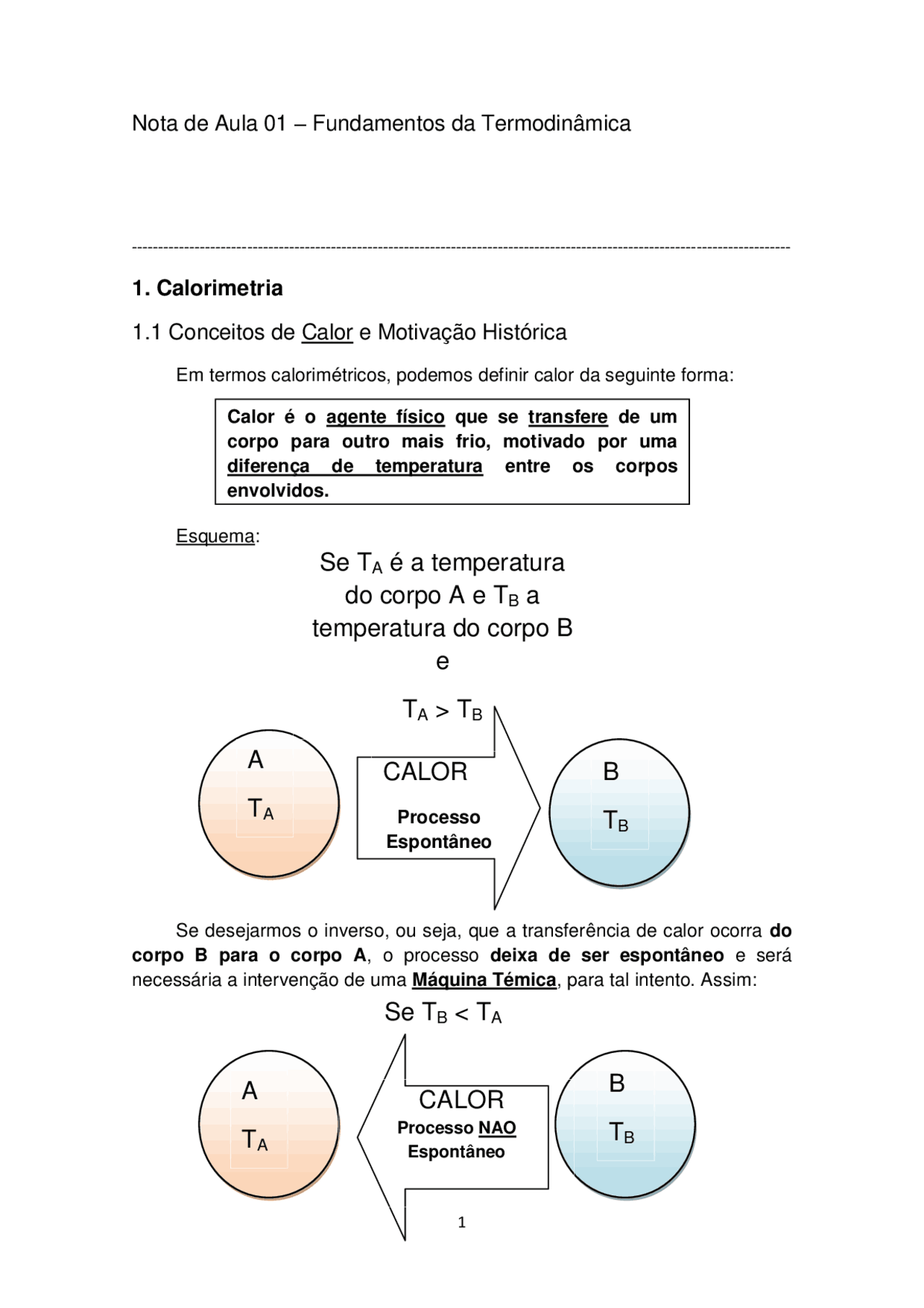 Nota De Aula 01 Fundamentos De Termodinâmica Docsity