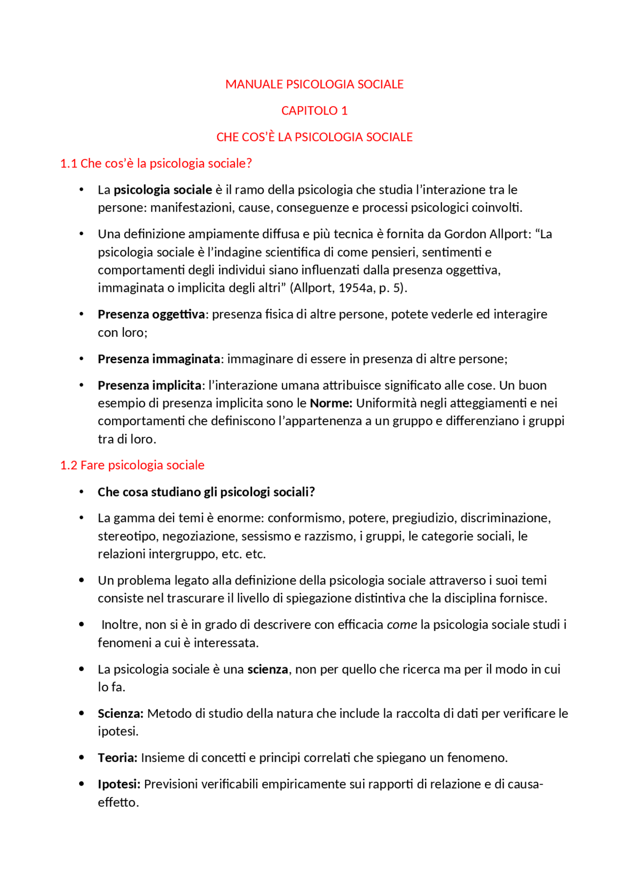 Manuale Di Psicologia Sociale Docsity