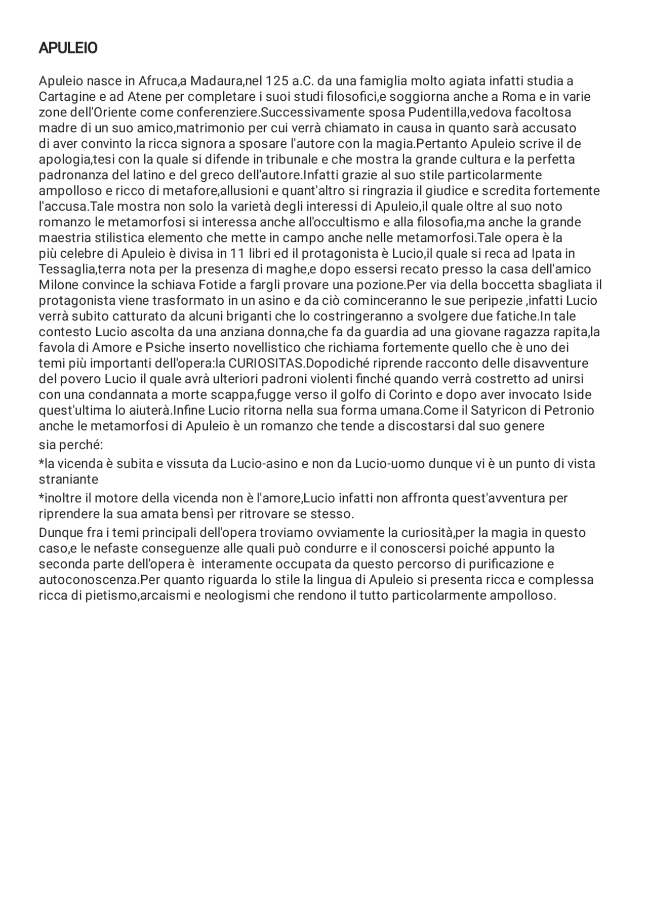 Vita e opere di Apuleio - Docsity