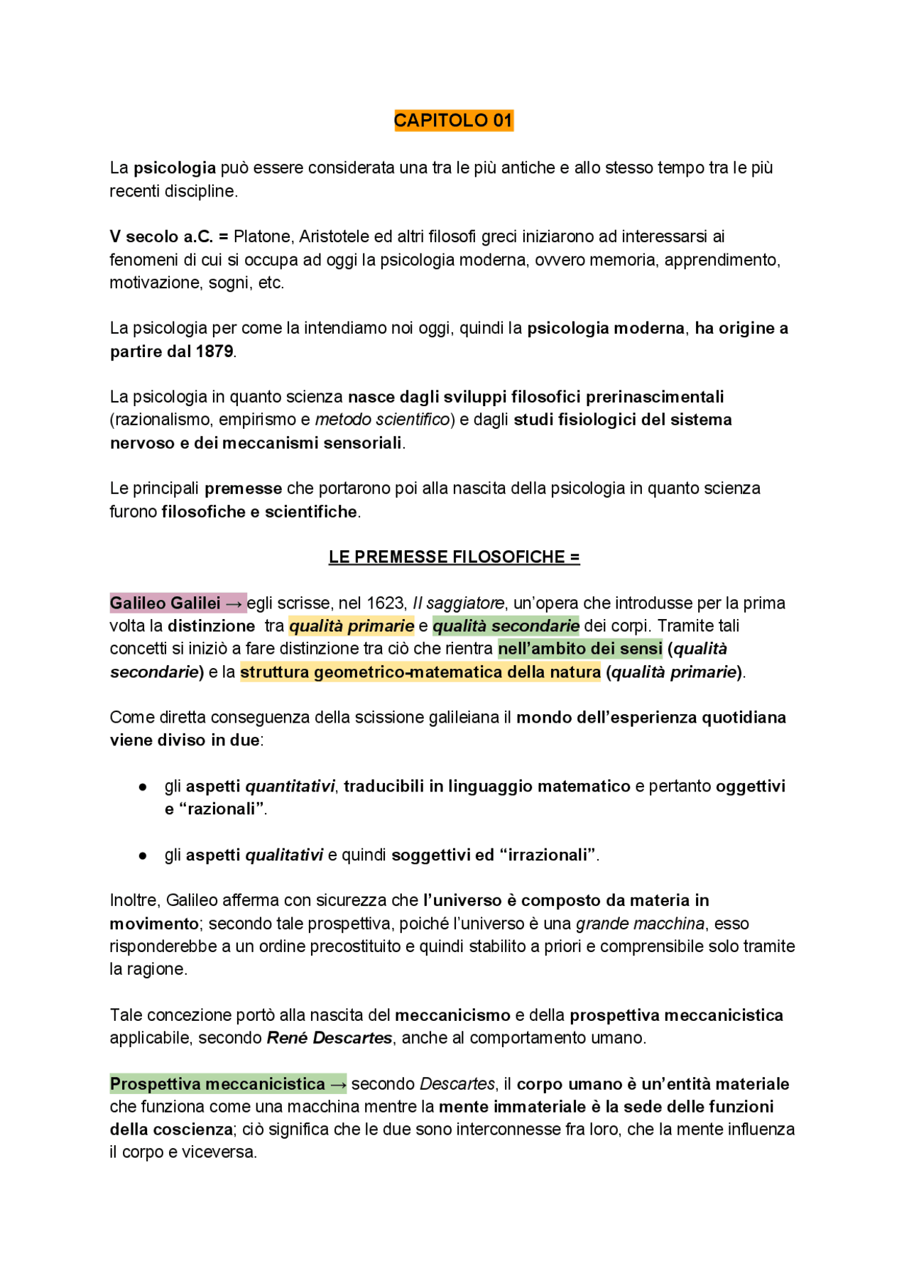 Riassunto Manuale Gerrig Docsity
