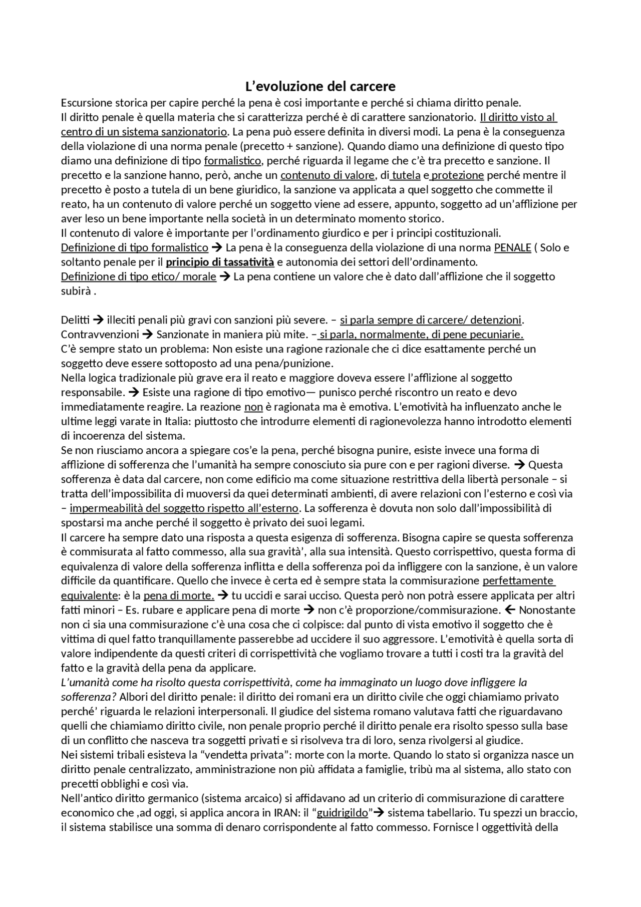 Il Carcere E La Sua Evoluzione Docsity