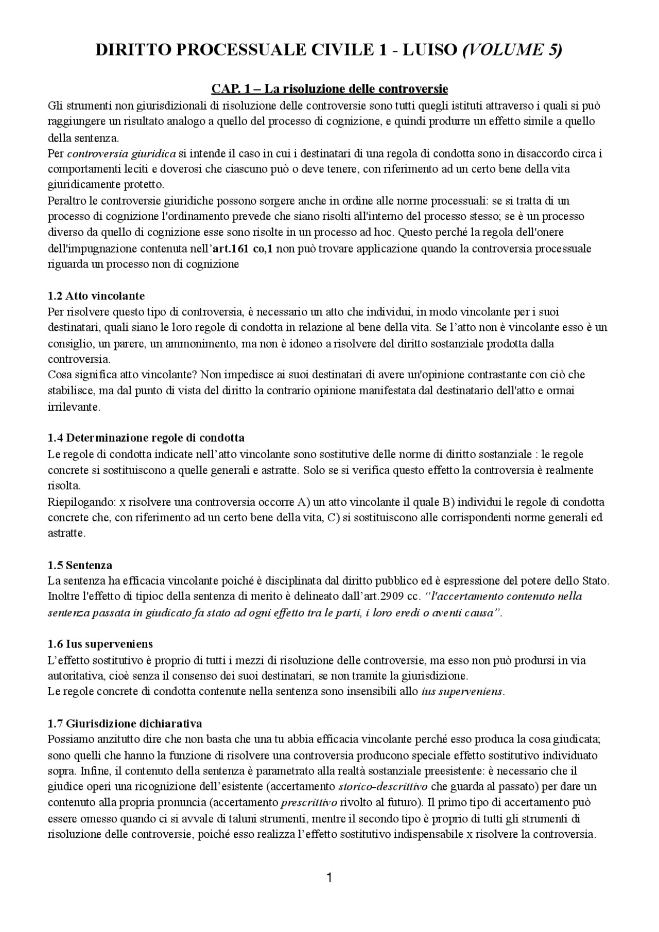Diritto Processuale Civile Luiso Volume 5 Sintesi Del Corso Di