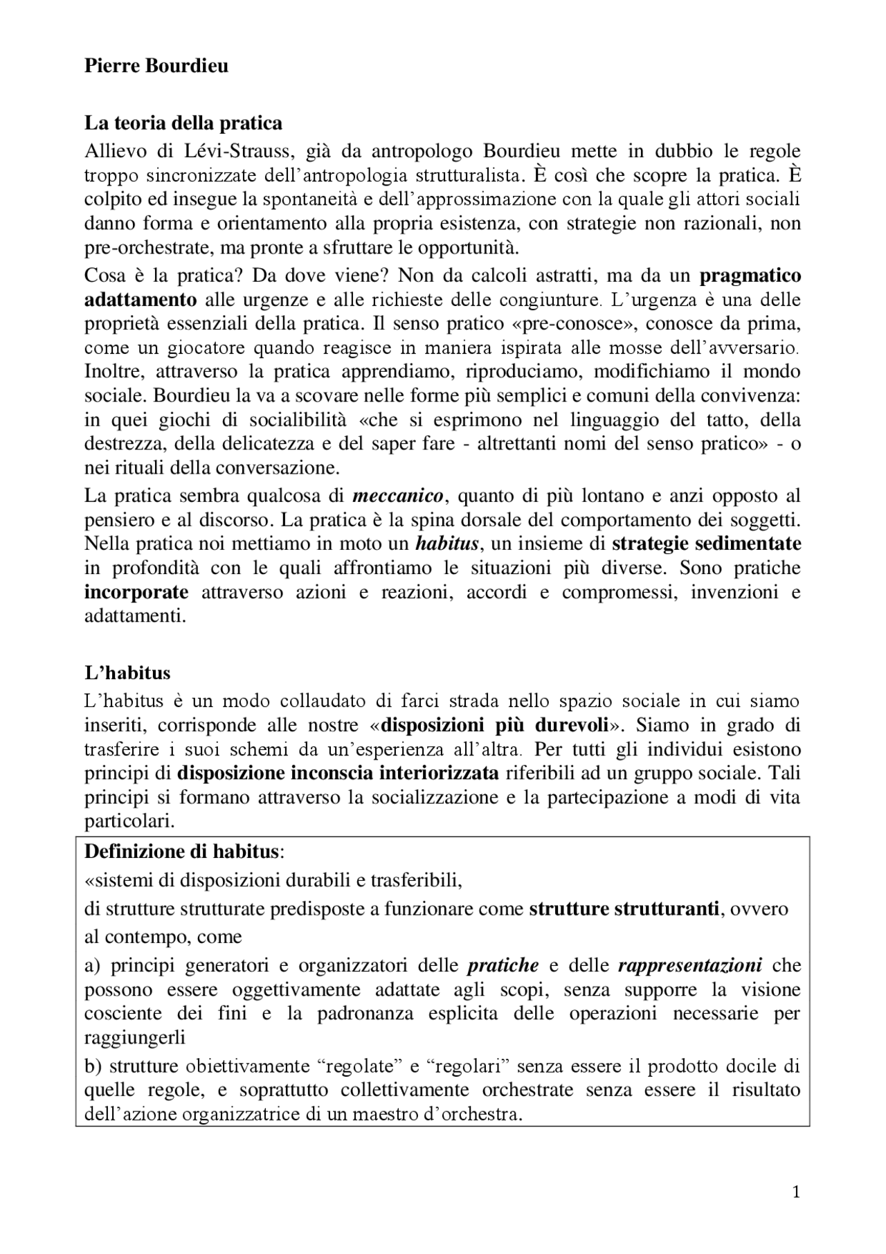Pierre Bourdieu E Il Suo Pensiero Docsity