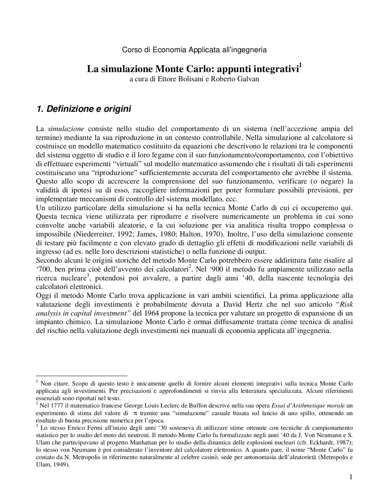 Simulazione Montecarlo Lca Docsity