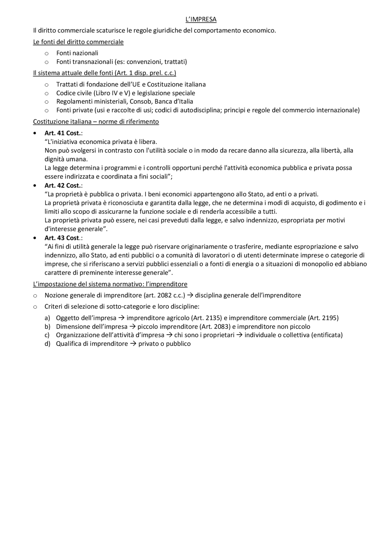 Diritto Commerciale Slide Appunti Prima Parte Slide Di Diritto