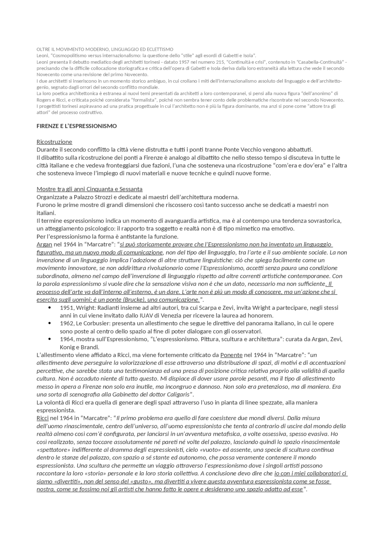 FIRENZE, TORINO e VENEZIA - Docsity