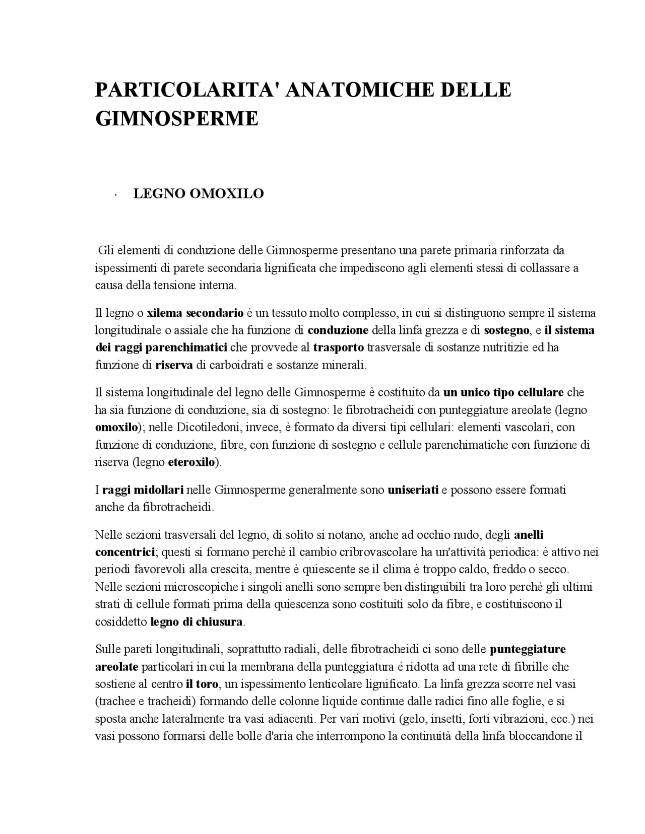 Appunti Sulle Gimnosperme Docsity