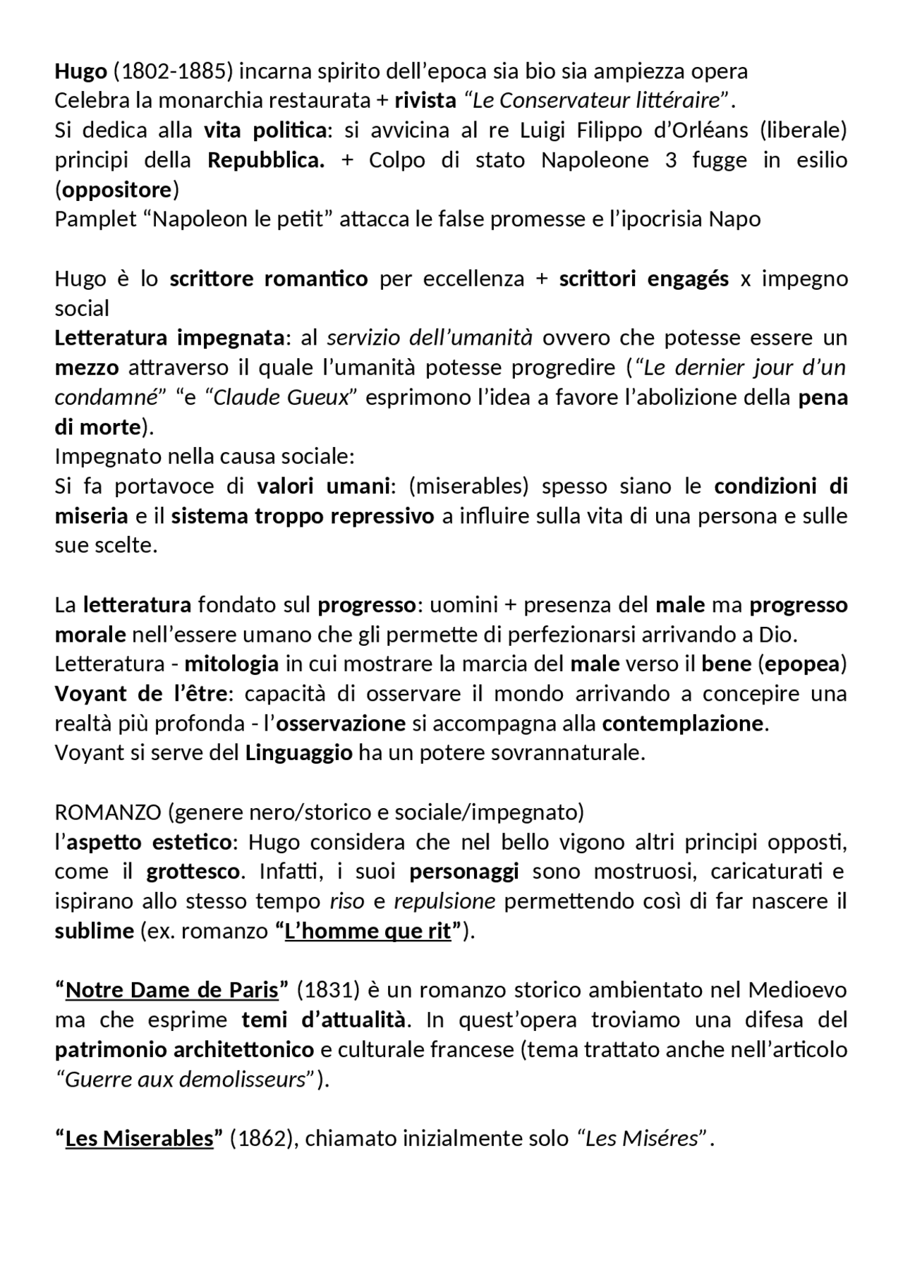 Appunti Victor Hugo Docsity