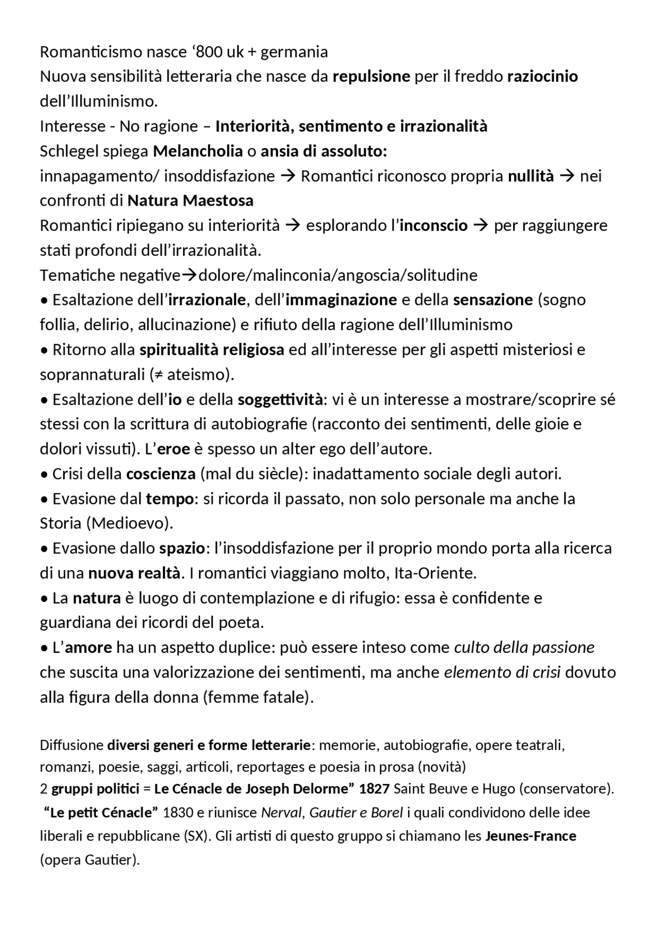 Appunti Romanticismo Francese Docsity
