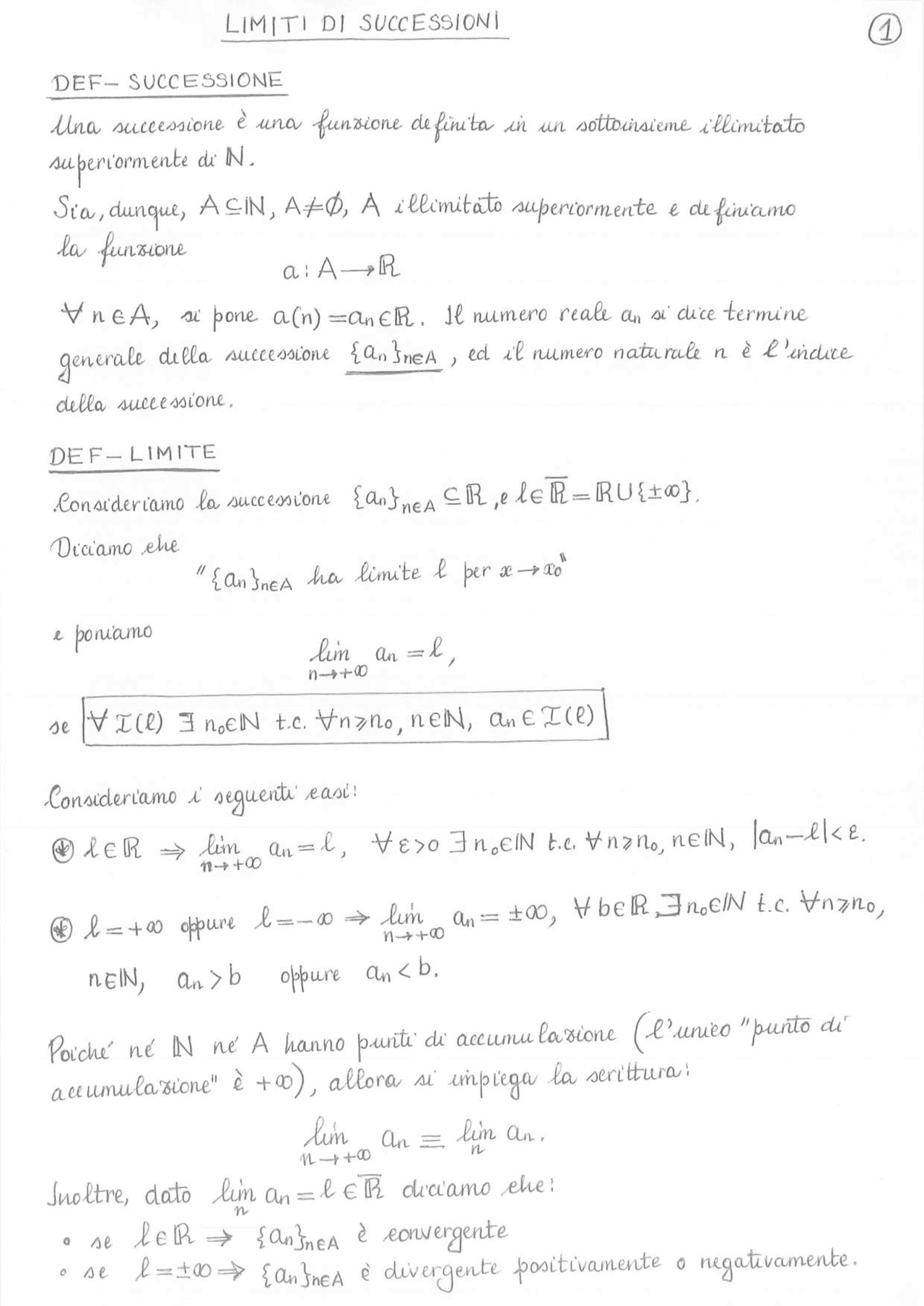 Appunti Analisi I Seconda Parte Del Corso Docsity