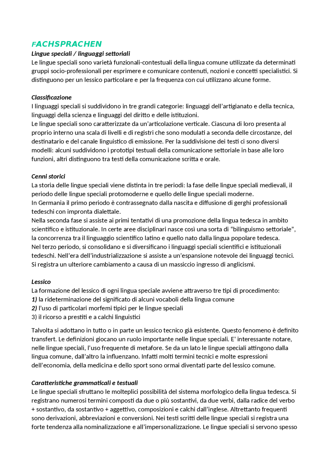 Riassunti Schede Lingua Tedesca 1 Docsity