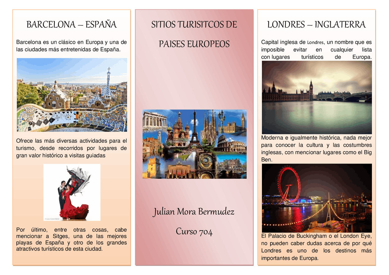 Folleto sitios turisticos | Apuntes de Humanidades y Ciencias Sociales ...