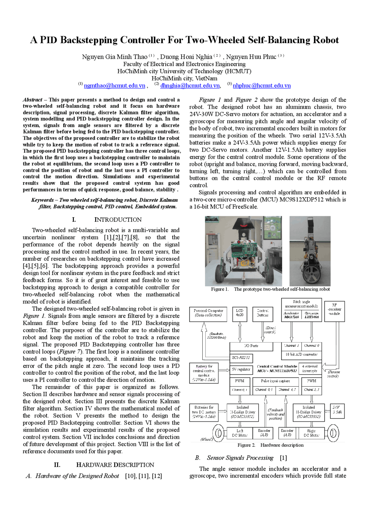 Pid controller for two whelles - Docsity