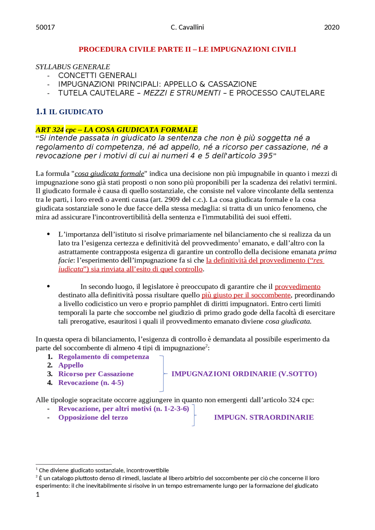 50017 Diritto Processuale Civile Modulo 2 Appunti Bocconi Docsity
