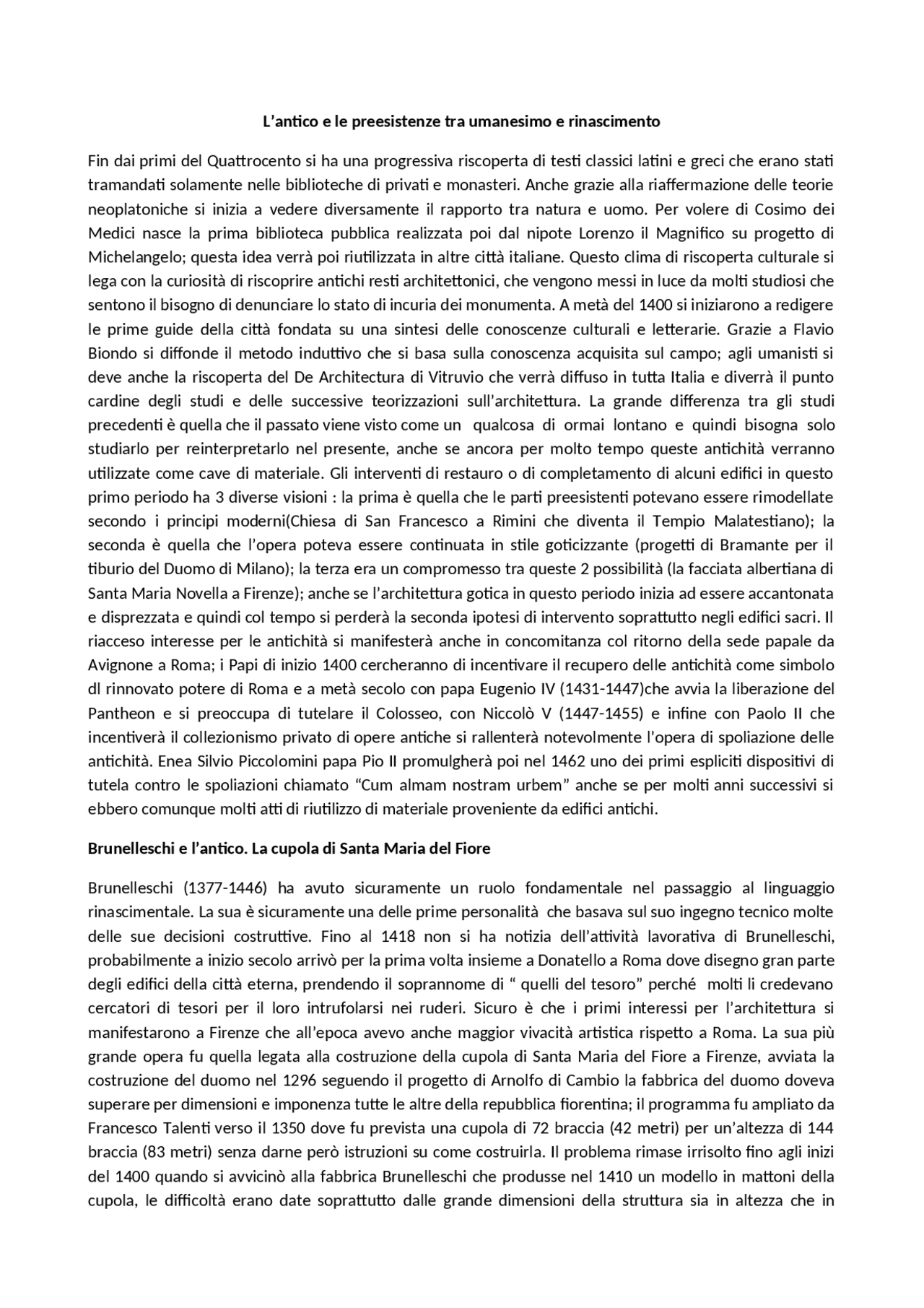 Restauro Tra Umanesimo E Rinascimento Docsity