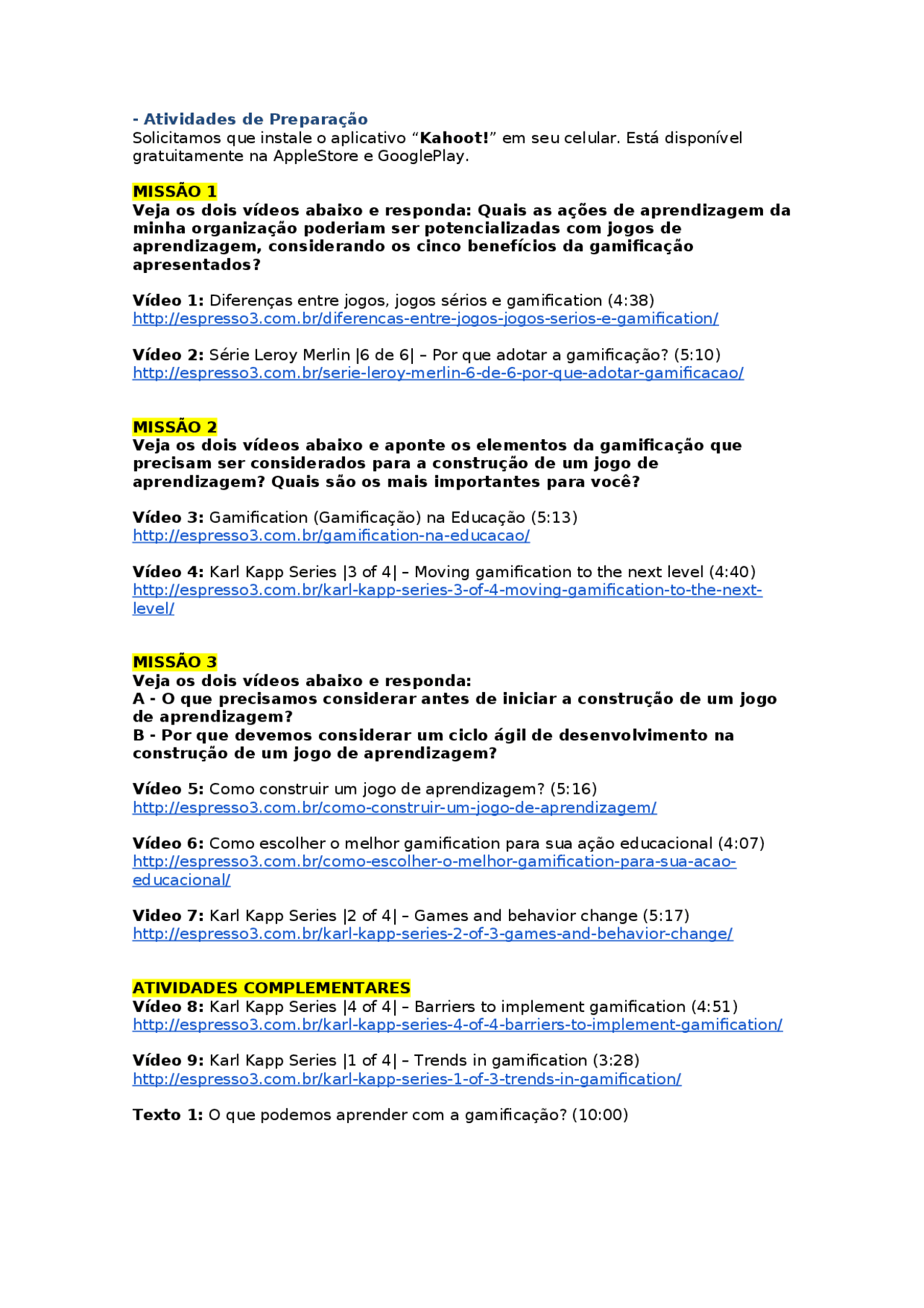 Game De Aprendizagem Docsity