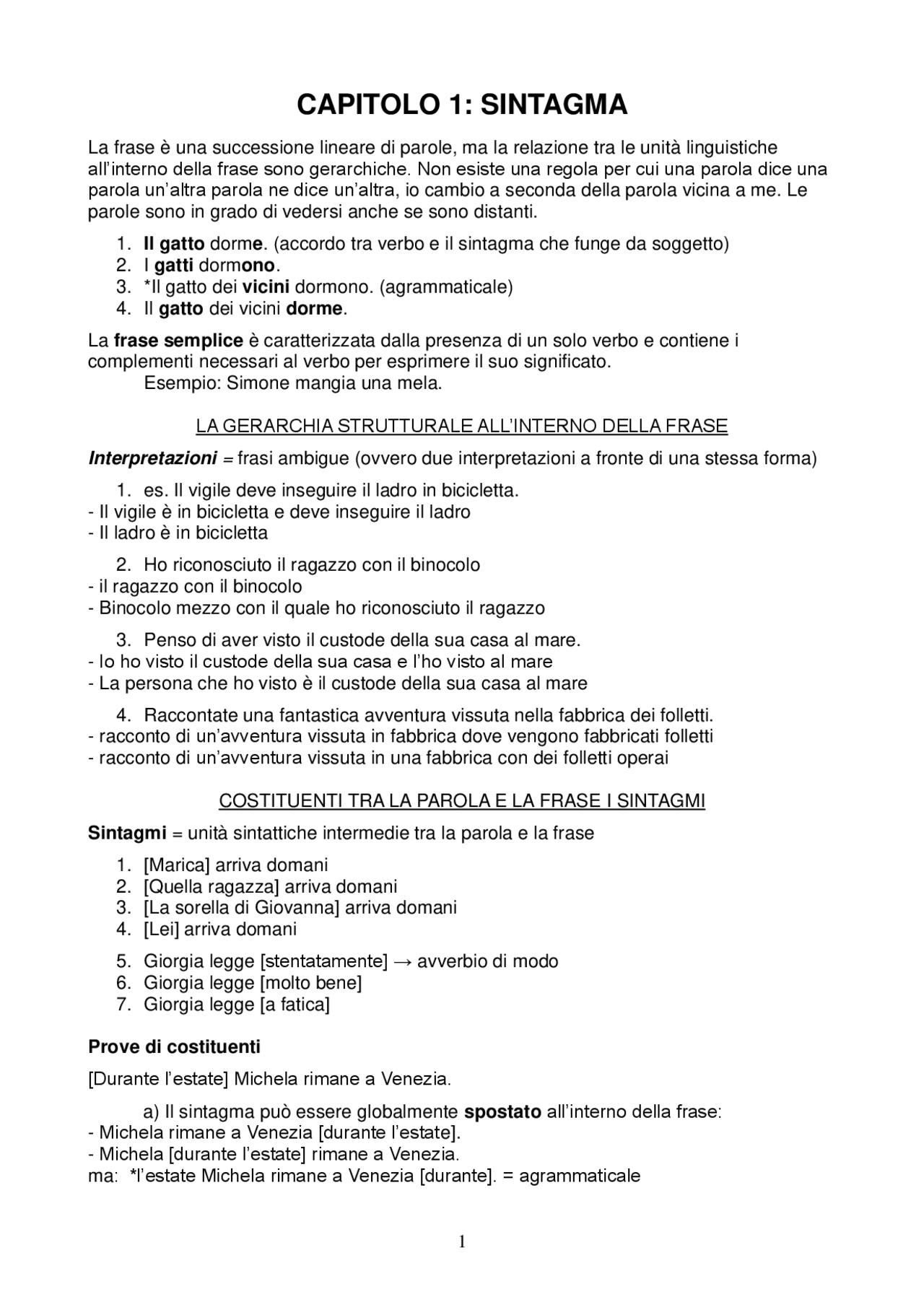 Appunti Di Grammatica Generale Ofa Docsity