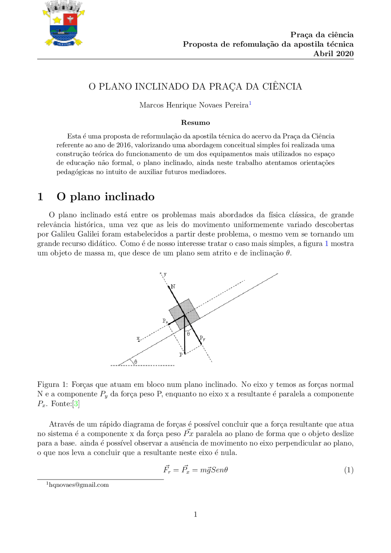 Explicação plano inclinado - Docsity