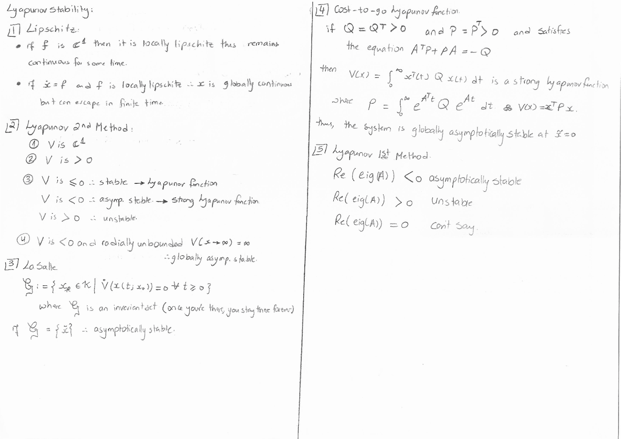 Optimal Control Summary Docsity