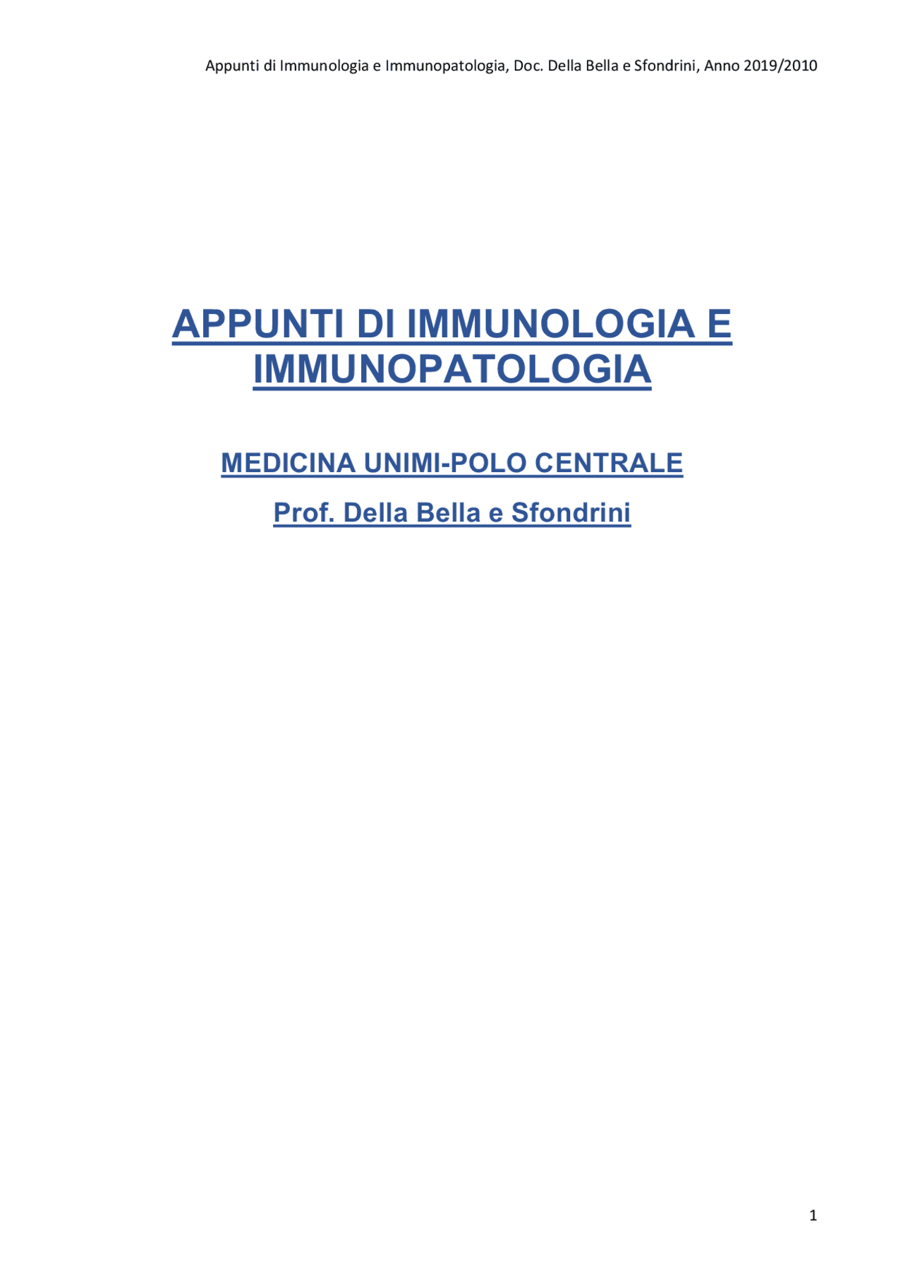 Appunti Di Immunologia E Immunopatologia 1 Docsity