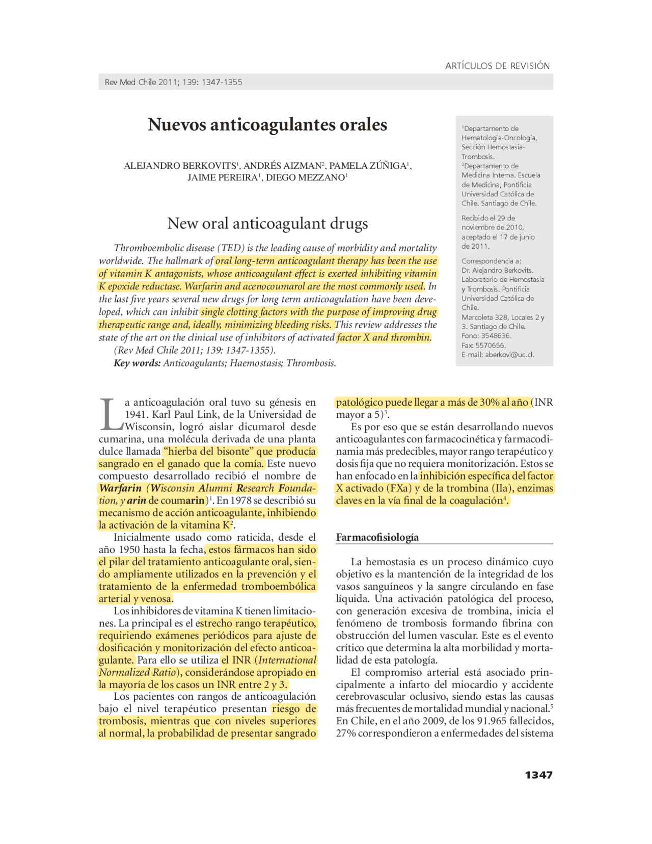 Nuevos Anticoagulantes Orales Docsity