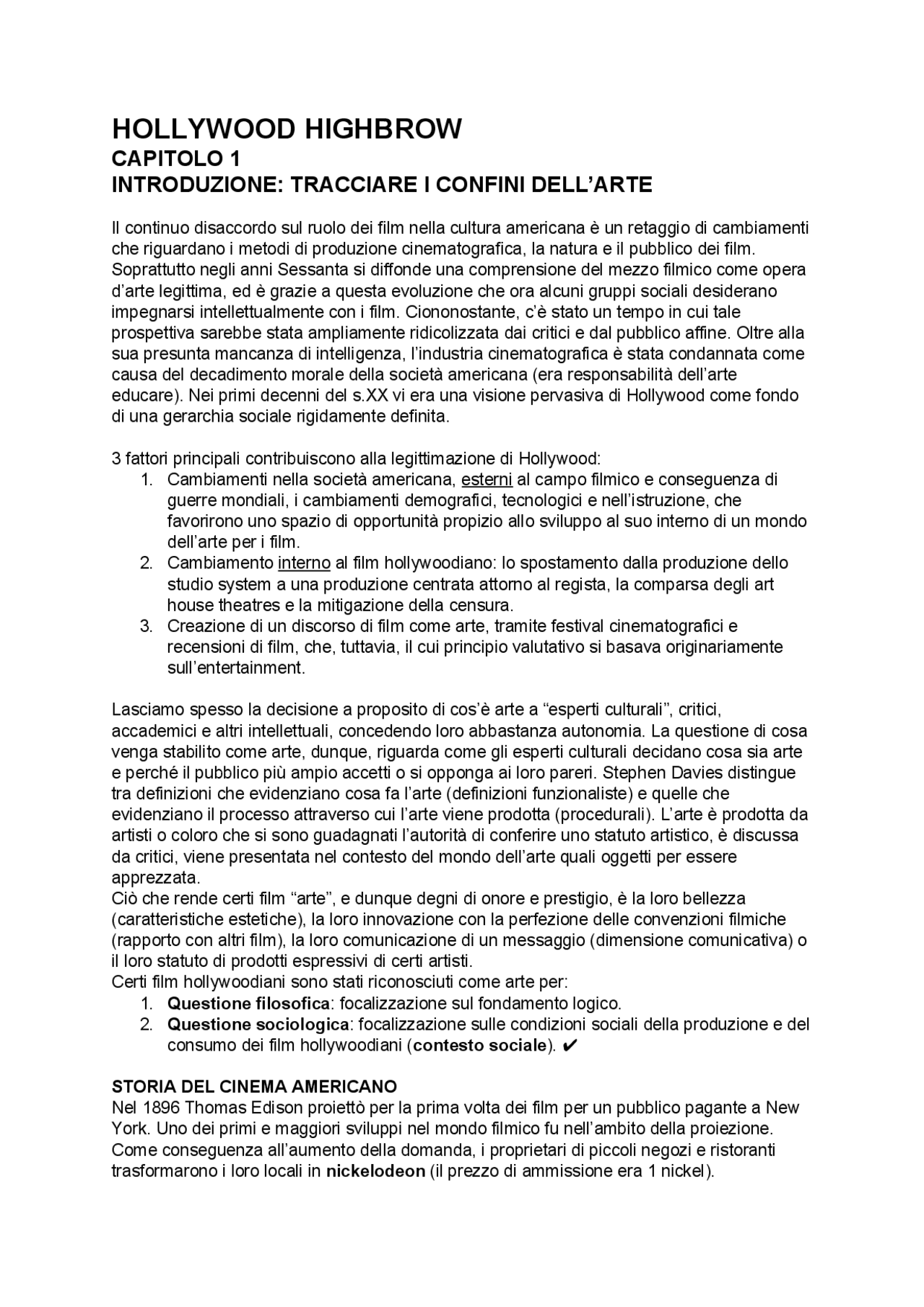 Shyon Baumann, Hollywood Highbrow: From Entertainment to Art - Docsity