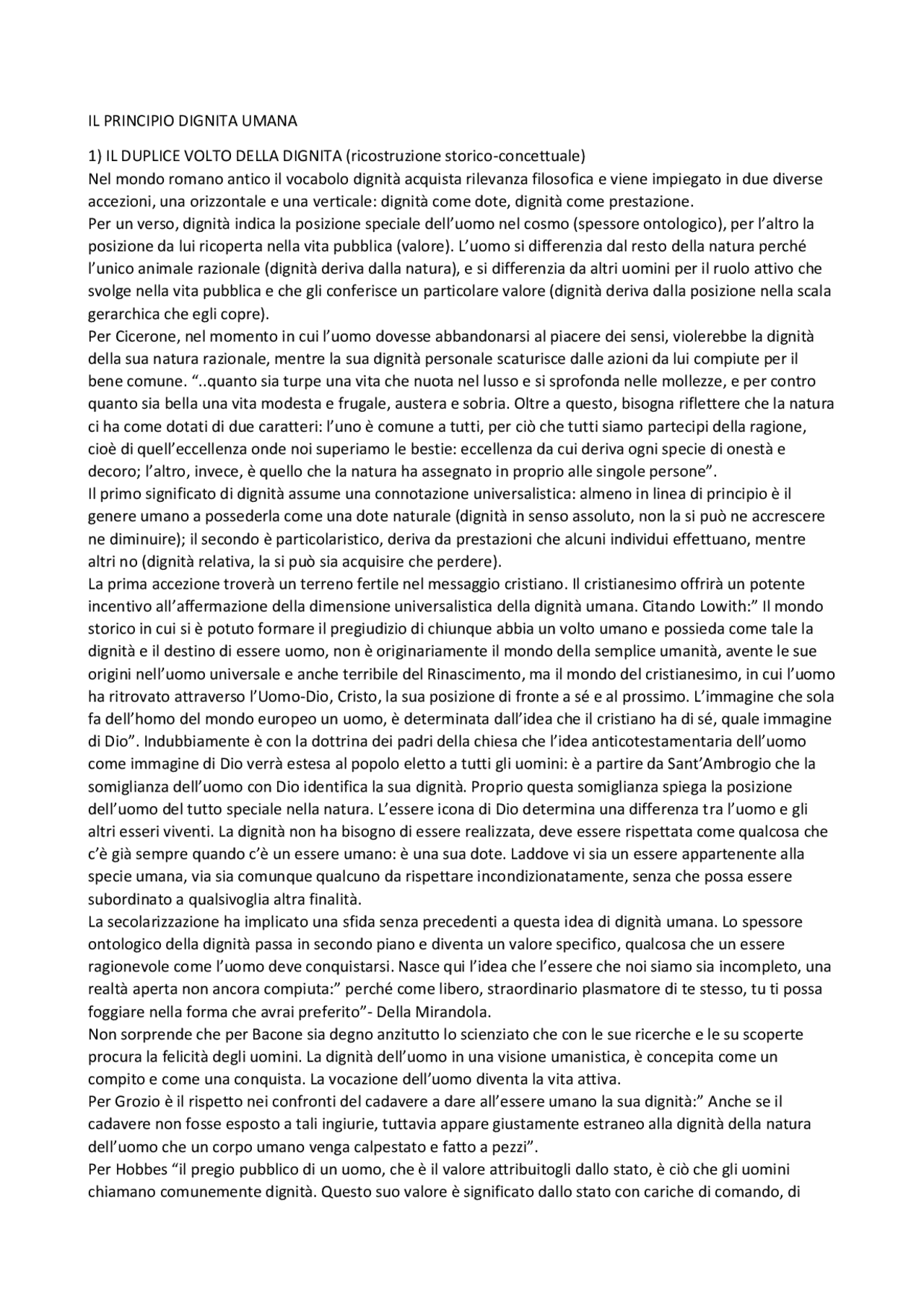 Il Principio Dignità Umana Paolo Becchi Docsity