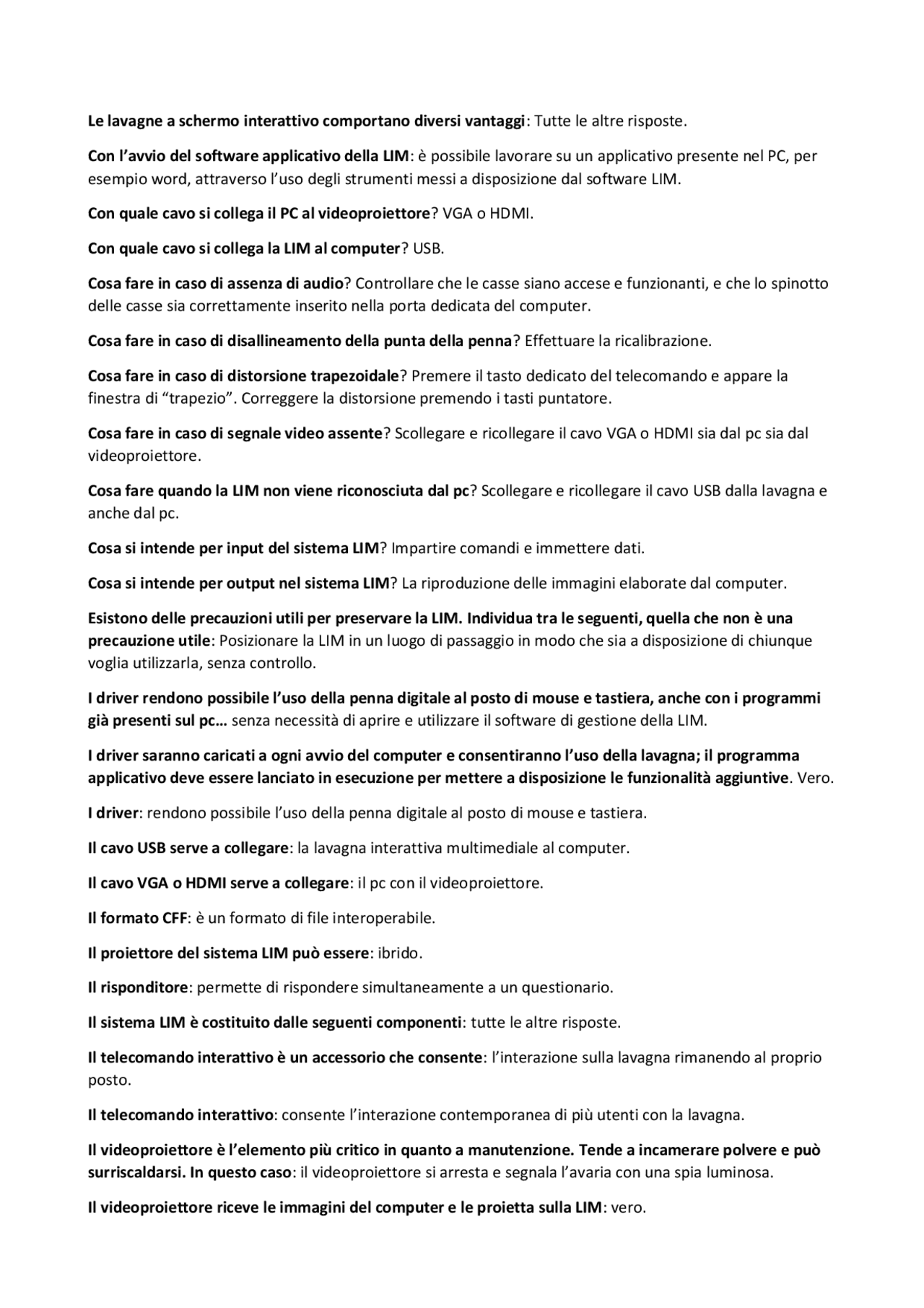Esame LIM Completo - Eipass - Modulo 1-2-3 | Prove d'esame di Elementi di Informatica | Docsity