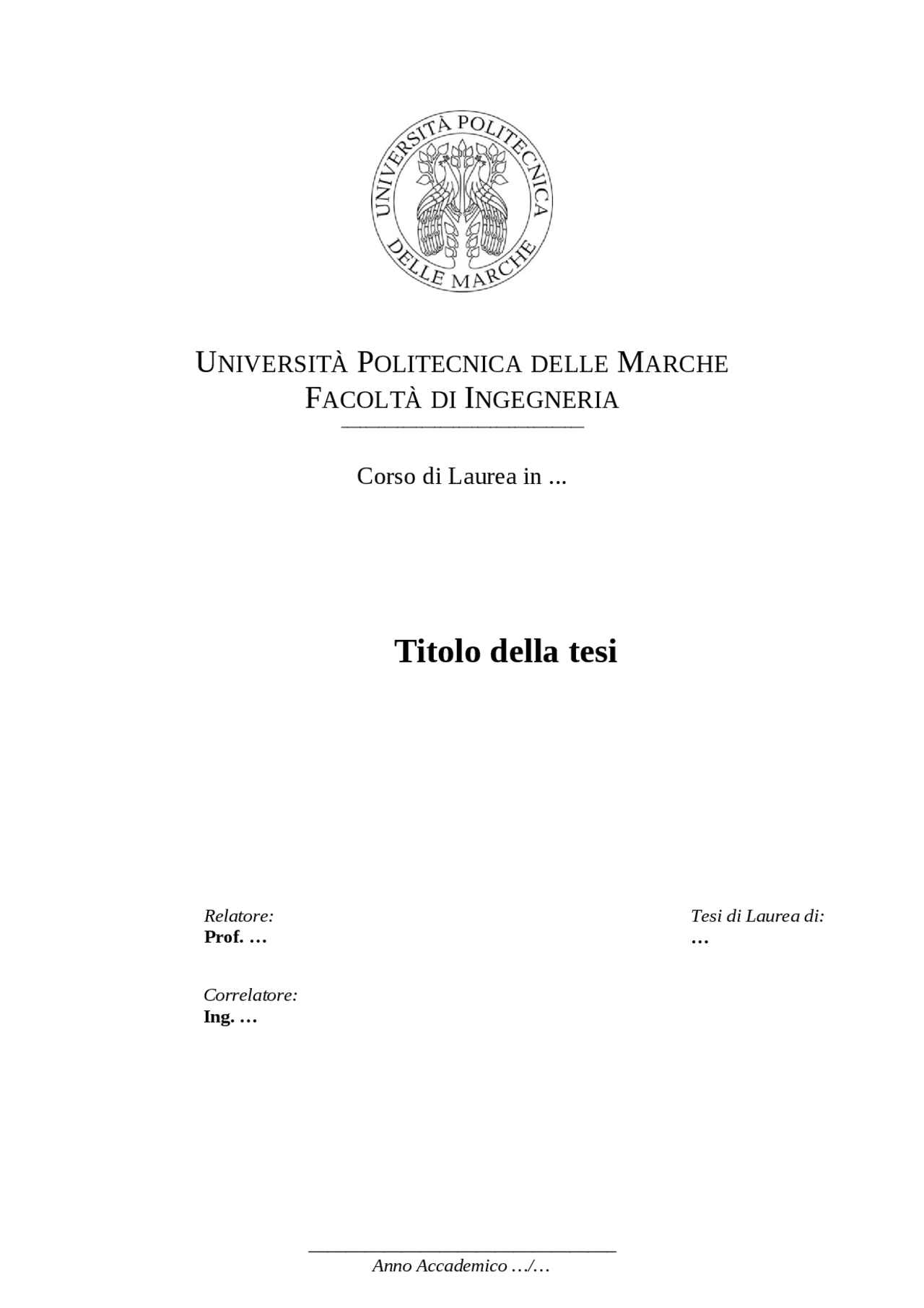 Template per scrivere una Tesi universitaria - Docsity