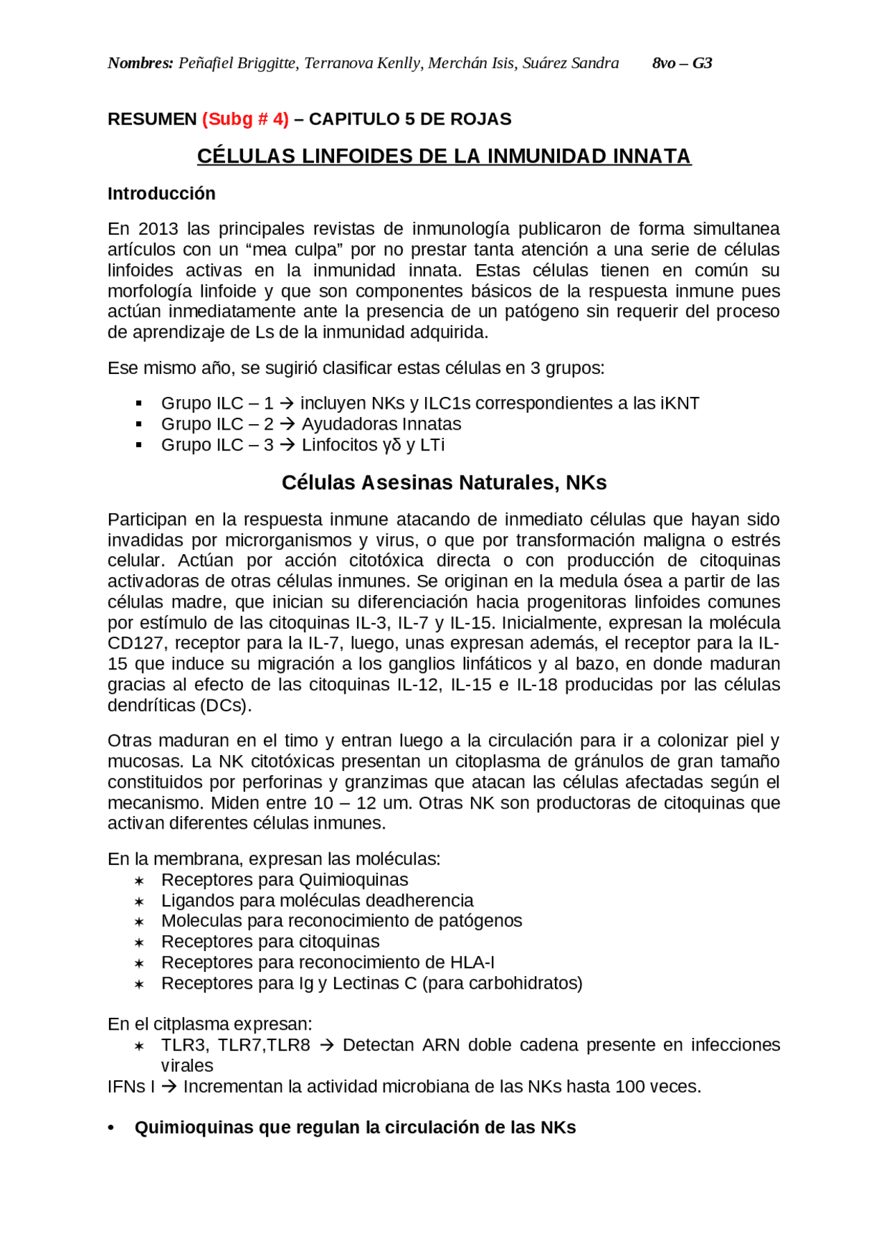 Celulas Linfoides De Inmunologia Resúmenes De Inmunología Docsity