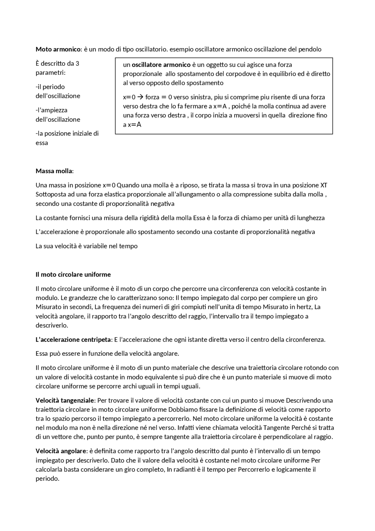 Riassunto Moti Fisica Docsity