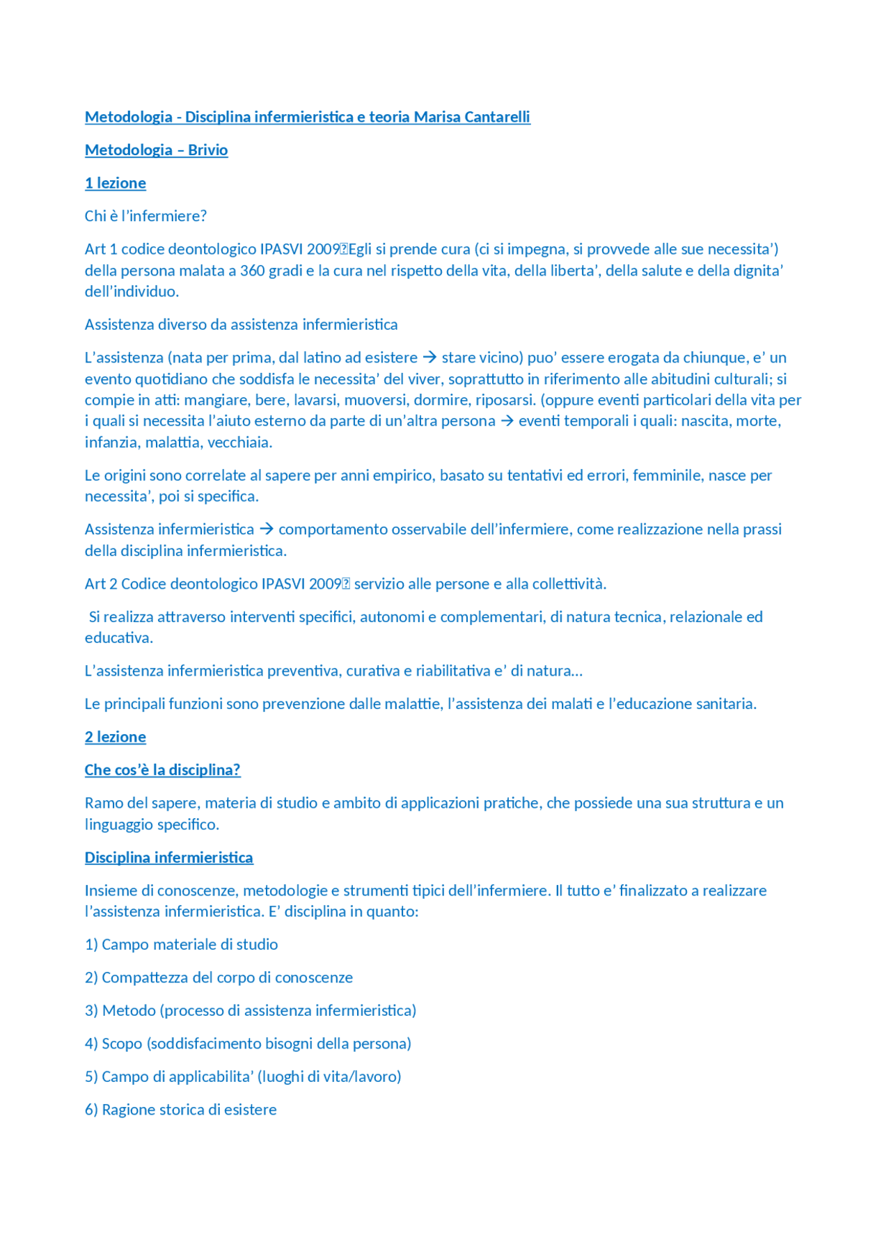 Riassunto Libro Di Infermieristiche Appunti Di Infermieristica Docsity