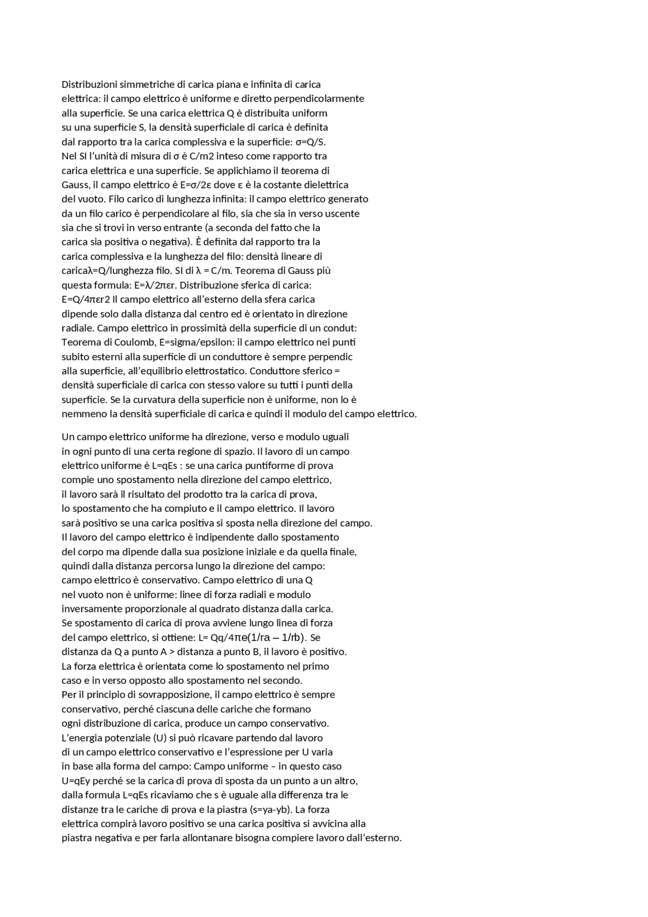 Concetti base sull'Elettrostatica - Docsity