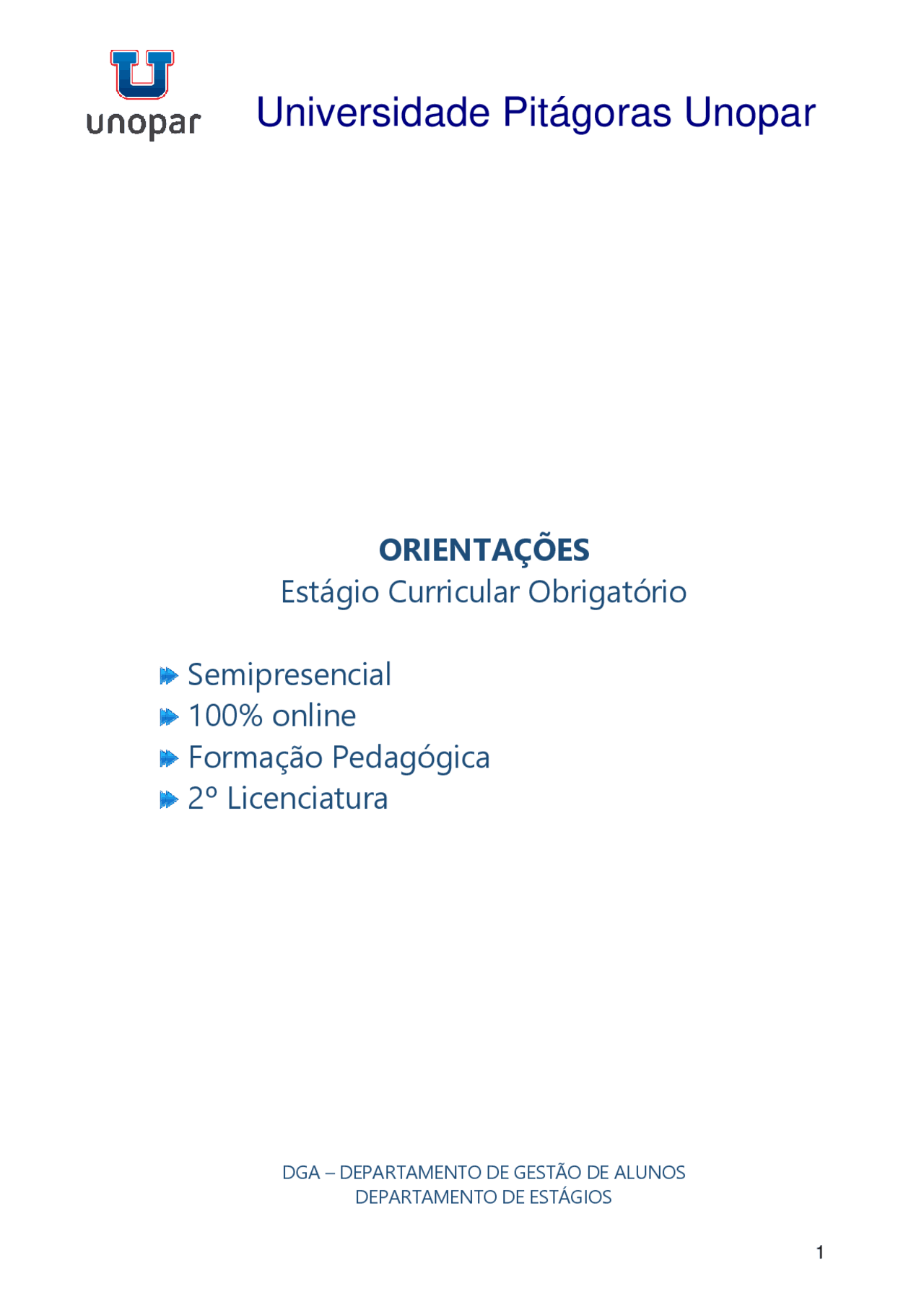 Manual Estagio 2018 Unopar Semestre 2 Docsity