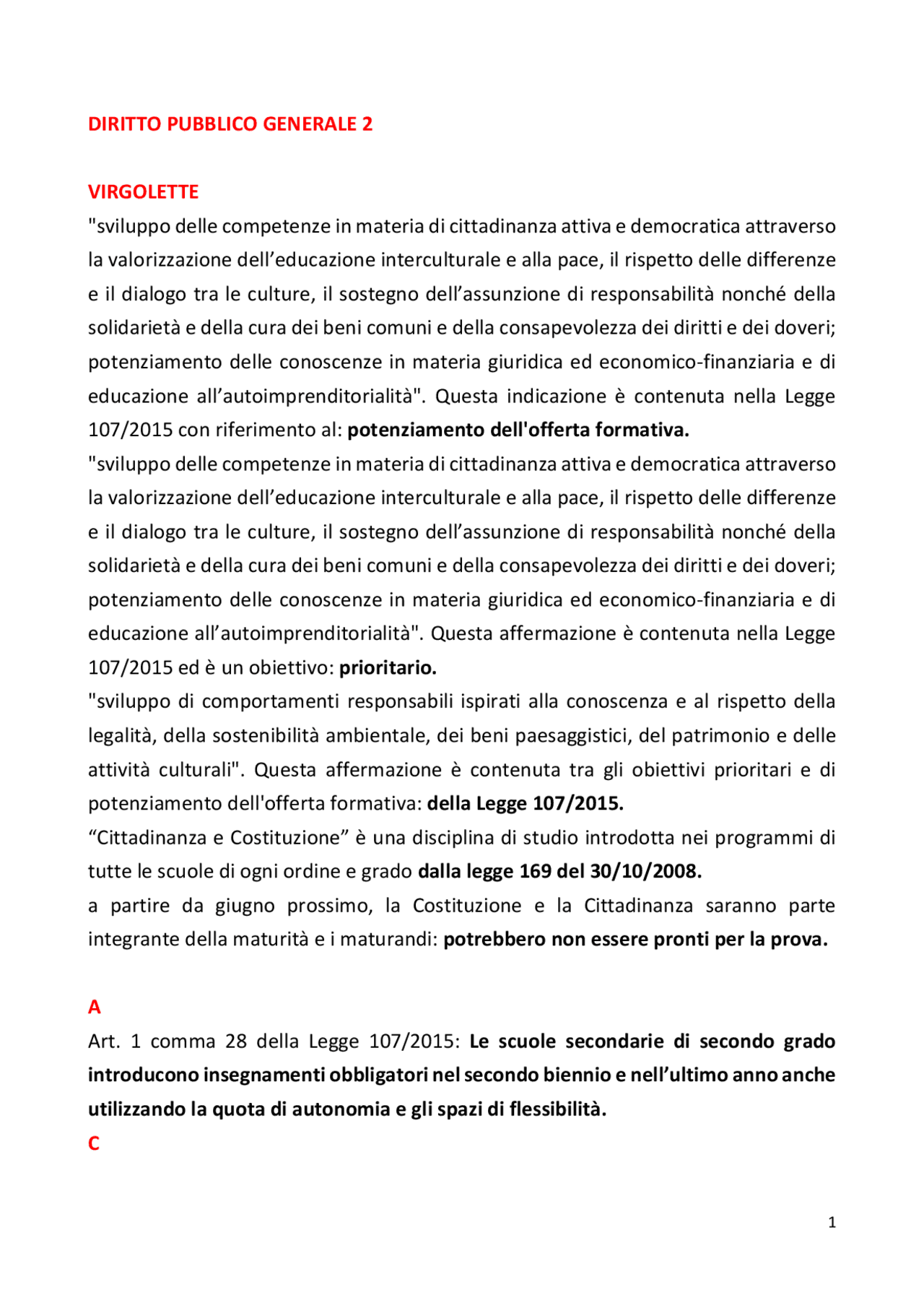 PANIERE CON RISPOSTE ESATTE di DIRITTO PUBBLICO GENERALE 2- uni e ...