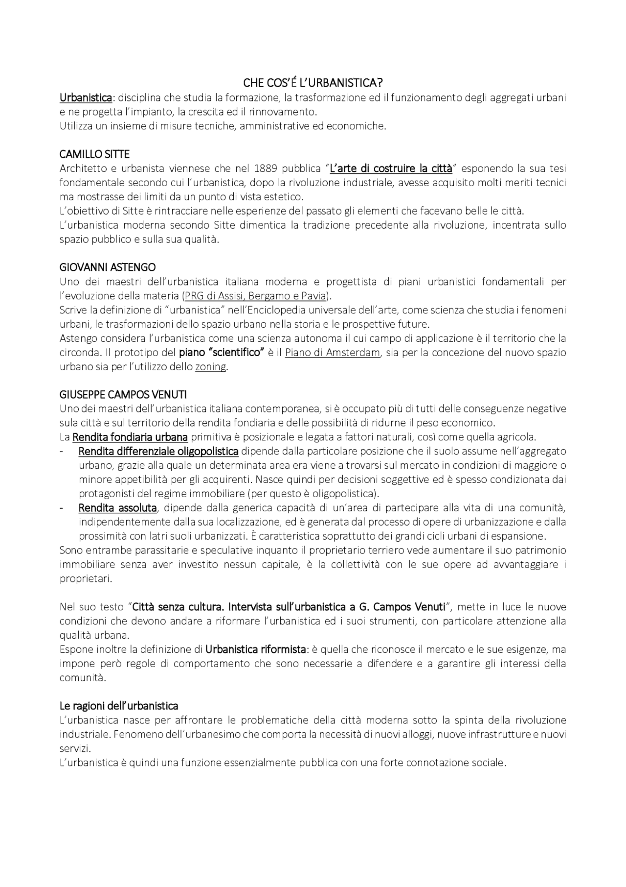 Appunti Lezioni Di Urbanistica Docsity